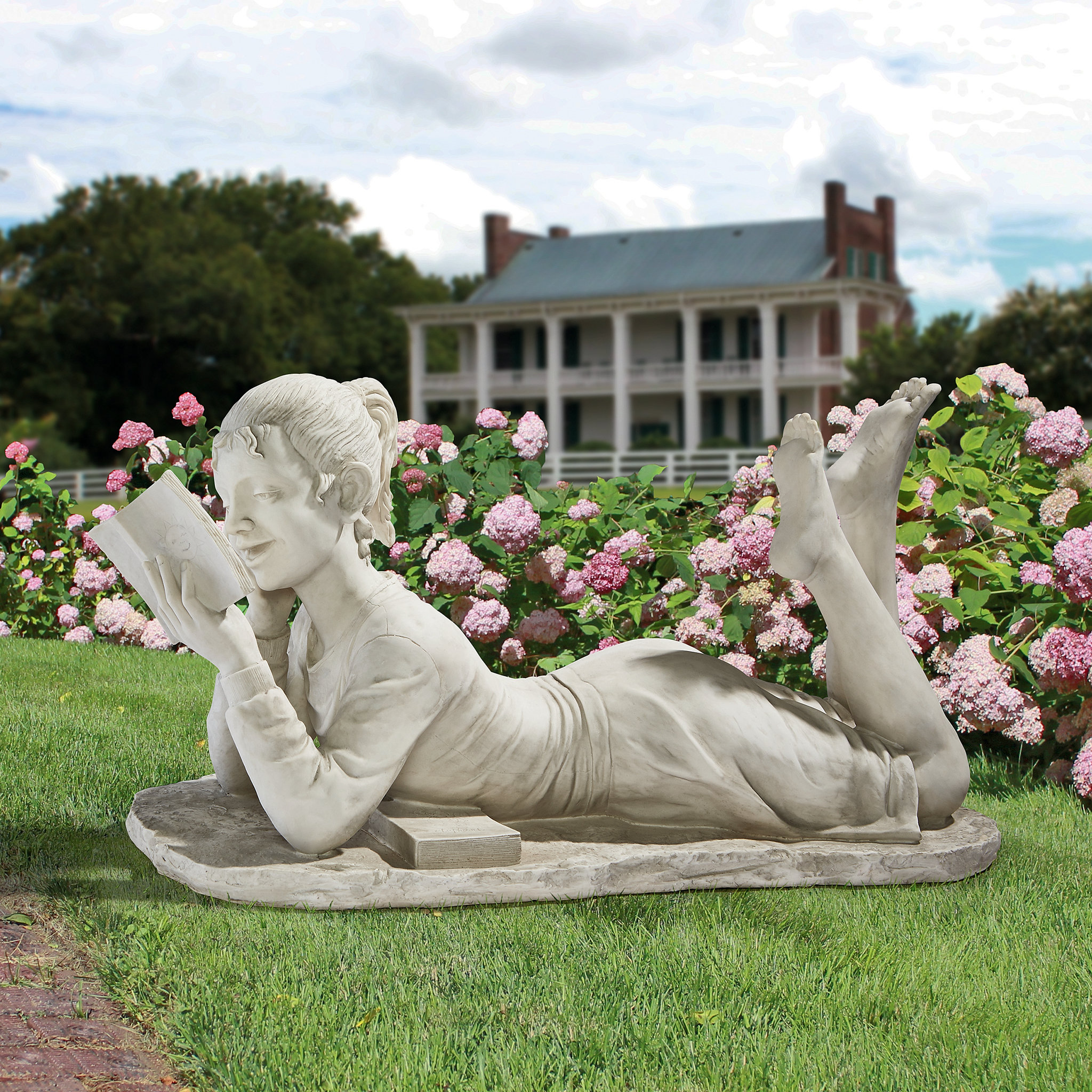 Design Toscano Glenda the Reading Girl Garden Statue & Reviews | Wayfair