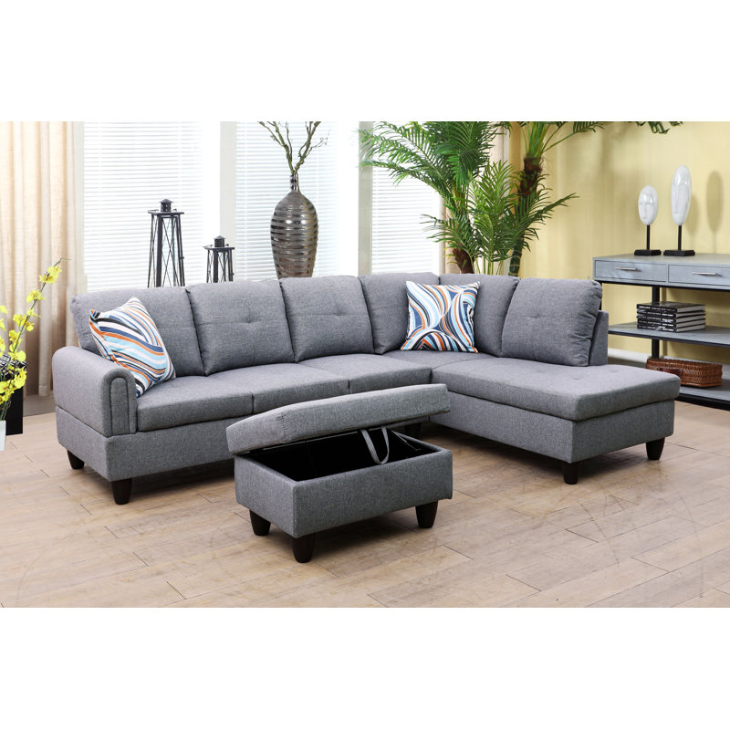 Latitude Run® Jacksmith 3 - Piece Upholstered Sectional & Reviews | Wayfair
