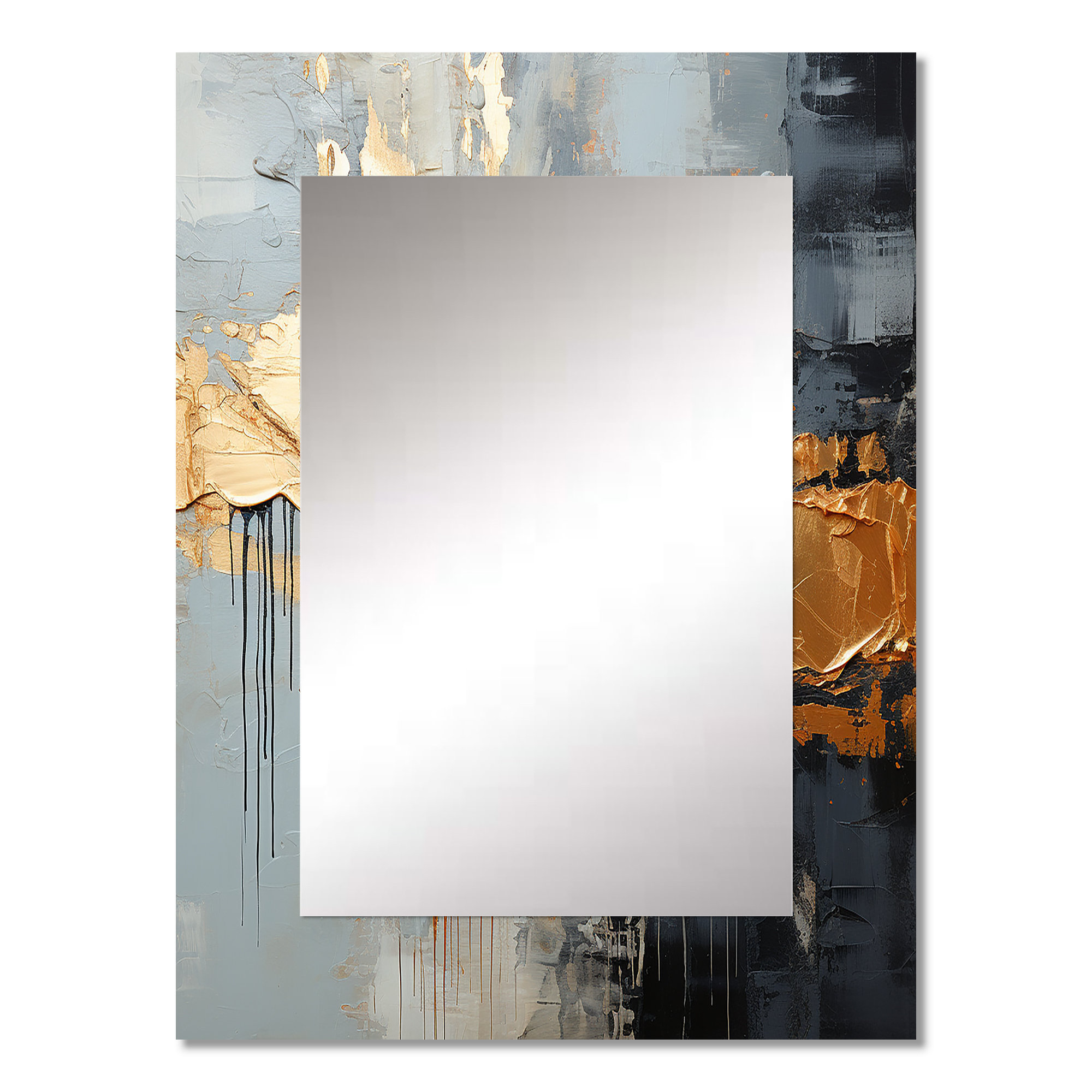 Ivy Bronx Gold and grey Modern liquid Shapes IV - Shapes Unique Wall ...