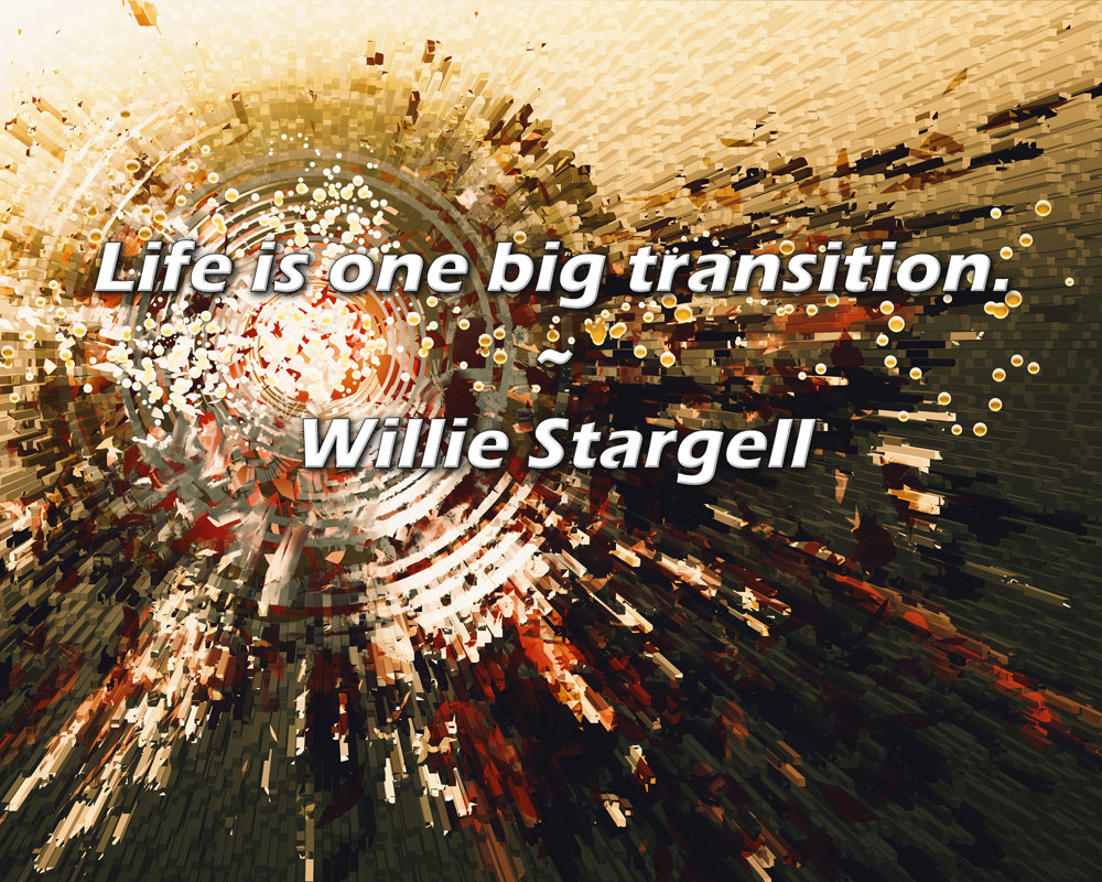 Ivy Bronx Willie Stargell Quote: Life is one big transition. | Wayfair
