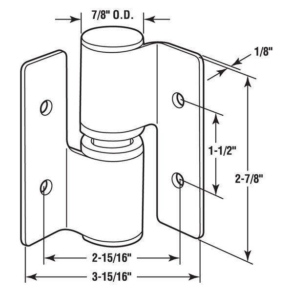 Prime-Line Surface Mounted Hinge Set, RH-In/LH-Out, W/Fasteners ...