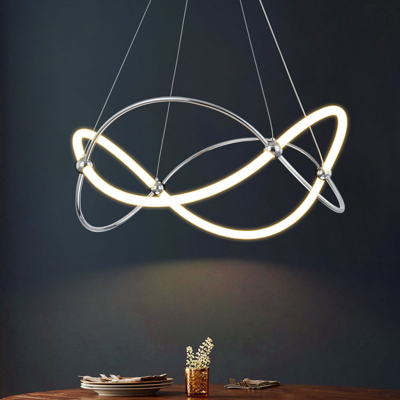 Wrought Studio™ Karlan 1-Light Dimmable LED Geometric Chandelier | Wayfair