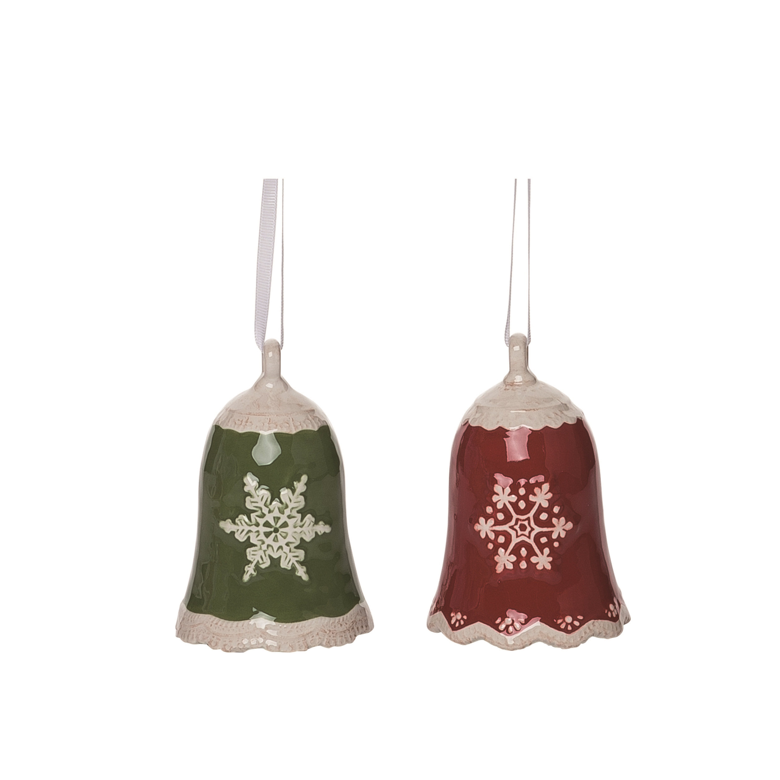 Astoria Grand Ceramic Bell Ornament Set of 2 Christmas Home Decorations ...