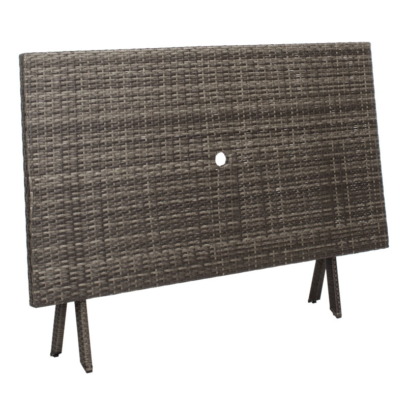 Red Barrel Studio® Ched Folding Rattan Dining Table & Reviews | Wayfair