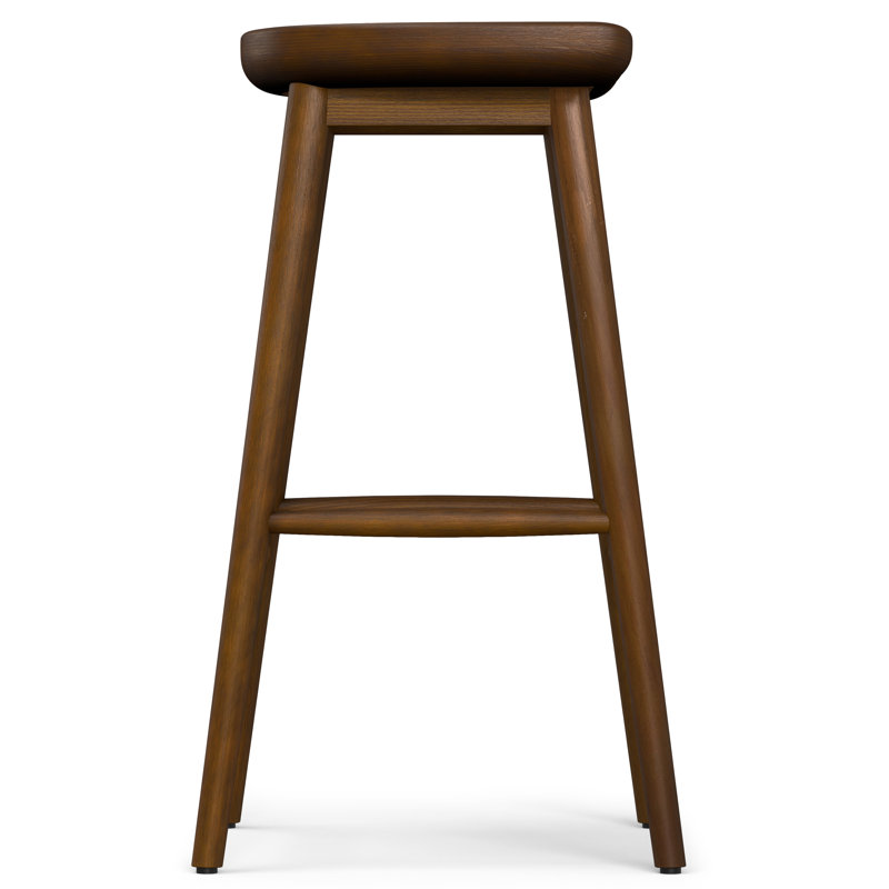 Simpli Home Teagan Solid Wood Modern Rustic Bar Stool with Sculpted ...