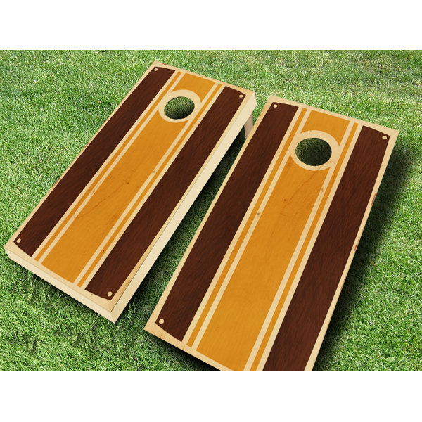 AJJ Cornhole 2' x 4' Retro Stained Virginian Solid Wood Cornhole Set ...