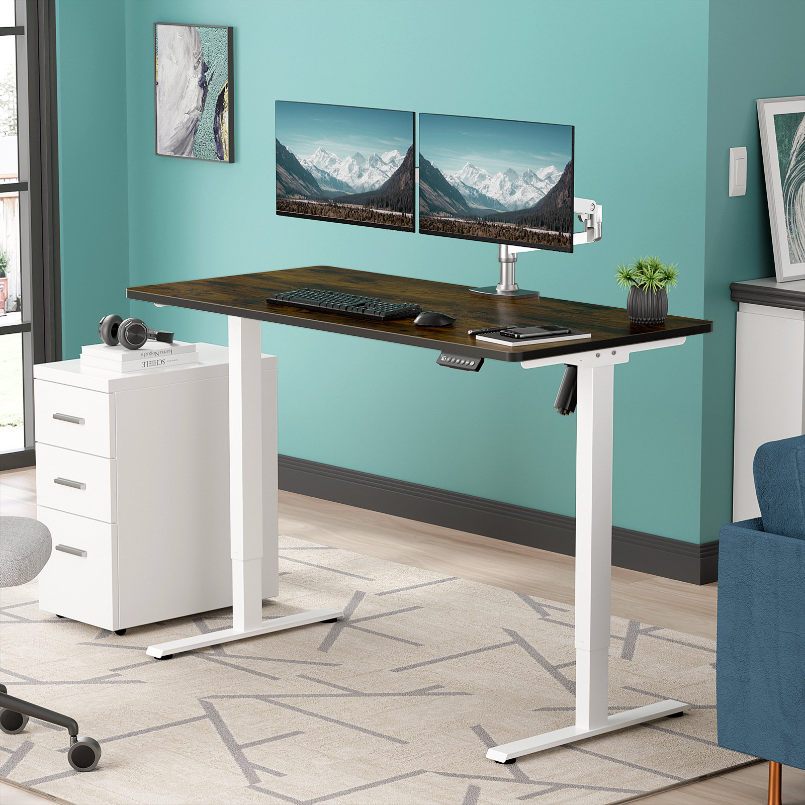 Inbox Zero Height Adjustable Standing Desk | Wayfair