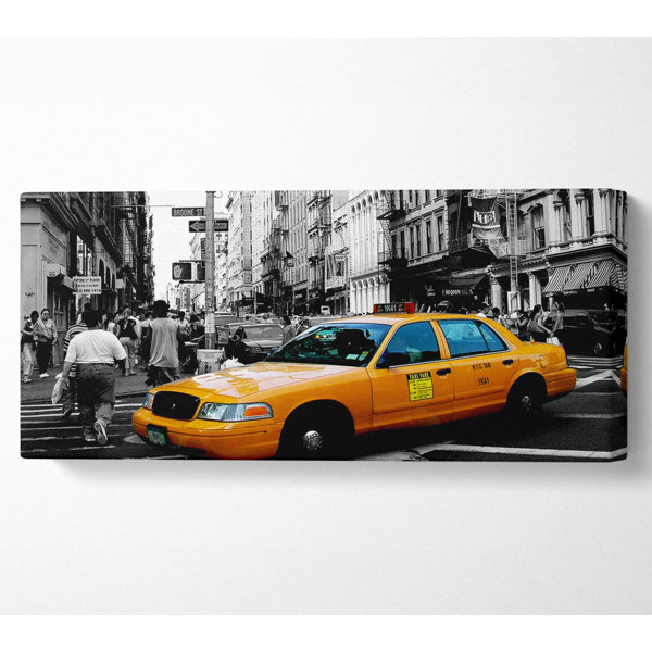 Ebern Designs New York City Yellow Cab Crossing - Wrapped Canvas Art ...