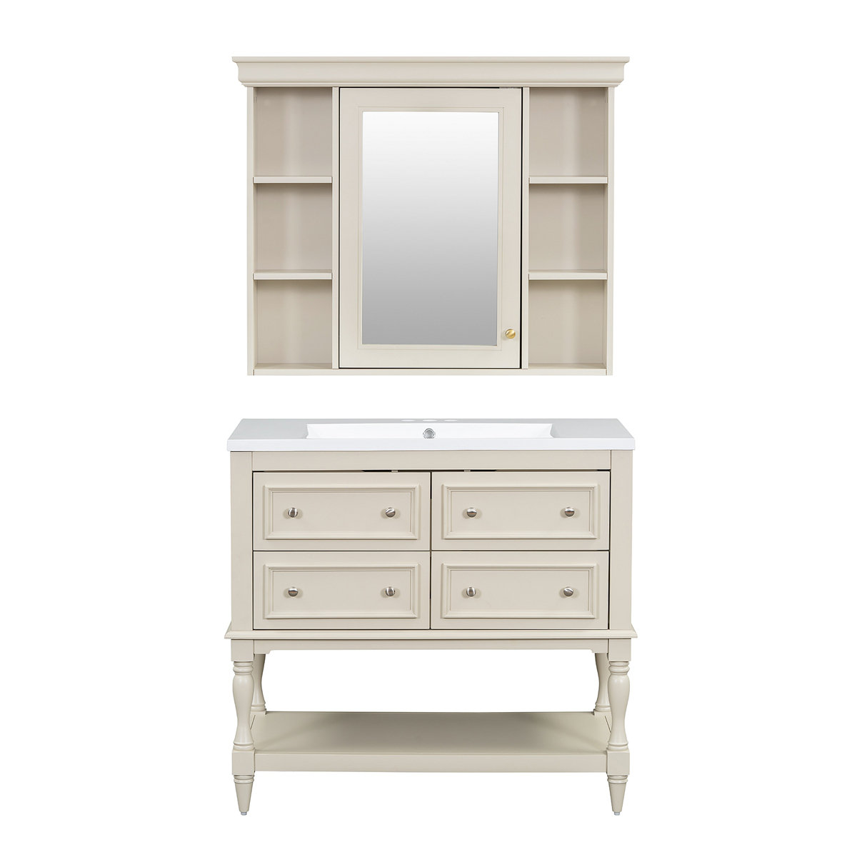 Charlton Home® 36'' Bathroom Vanity With Medicine Cabinet Modern Mirror ...