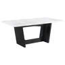 17 Stories Maroney Rustic Espresso Marble Top Dining Table | Wayfair
