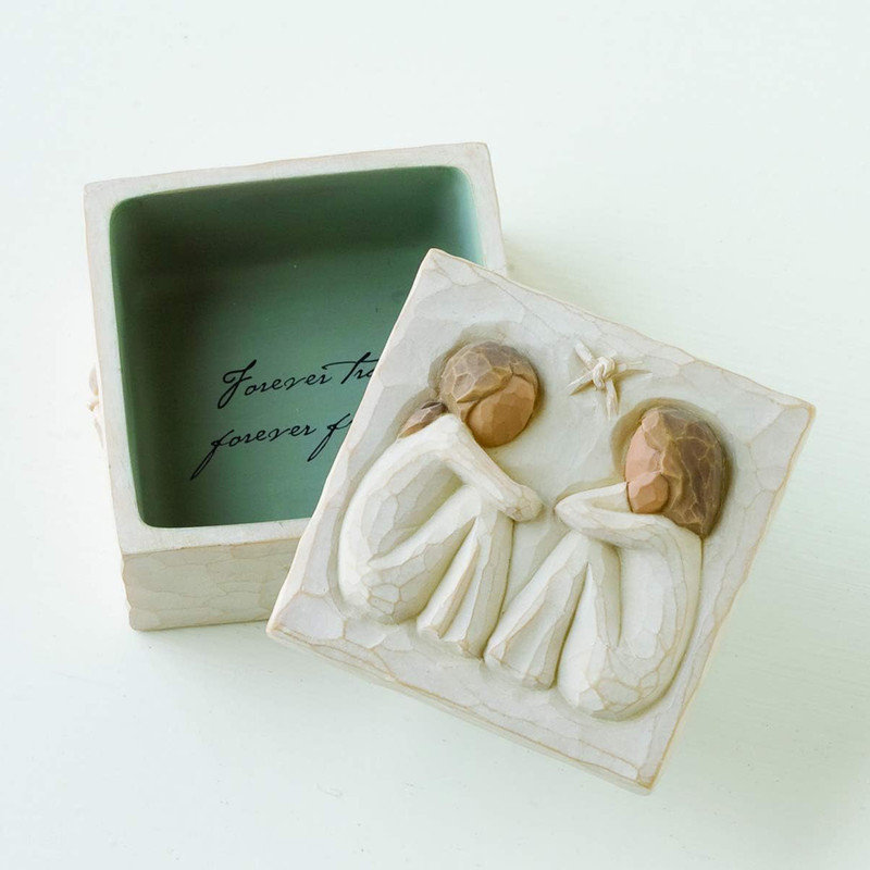 Astoria Grand Sculpted hand-painted Keepsake Box,Friendship/Cream | Wayfair