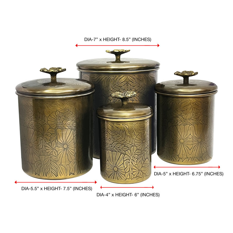 Tatara Group Stainless Steel Canister - Set of 4 | Wayfair