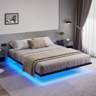 Wrought Studio™ Floating Bed Frame Queen Size With Led Lights, Metal ...