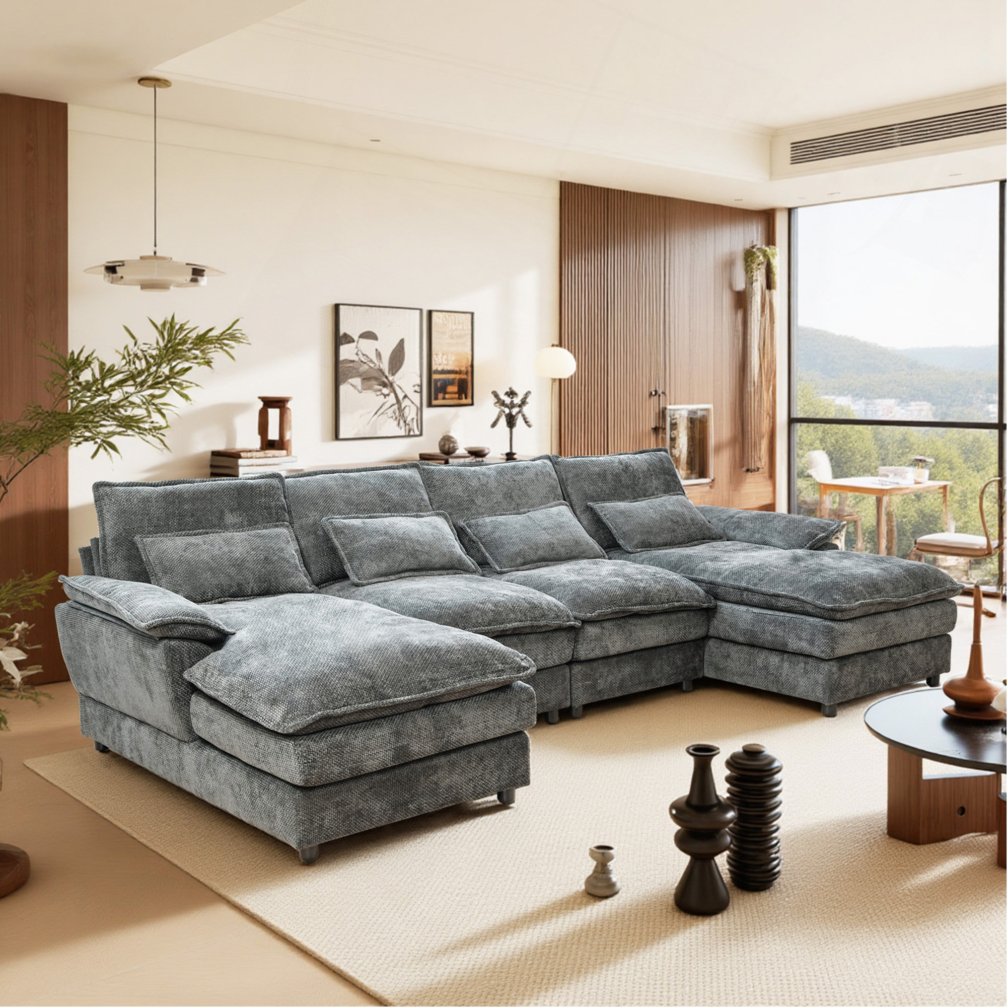 Latitude Run® 110" Modular Sectional Sofa Cloud Couch With Double ...