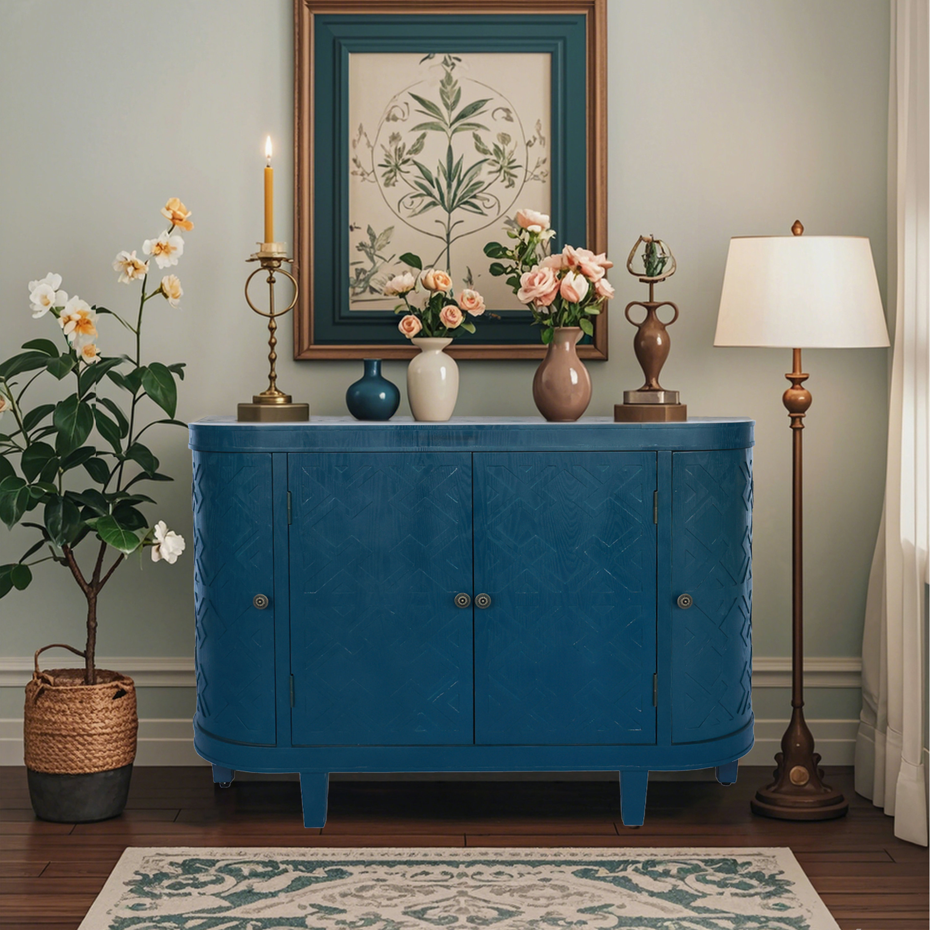 Breakwater Bay 47''Oval Storage Cabinet with 4 Doors,Buffet Sideboard ...