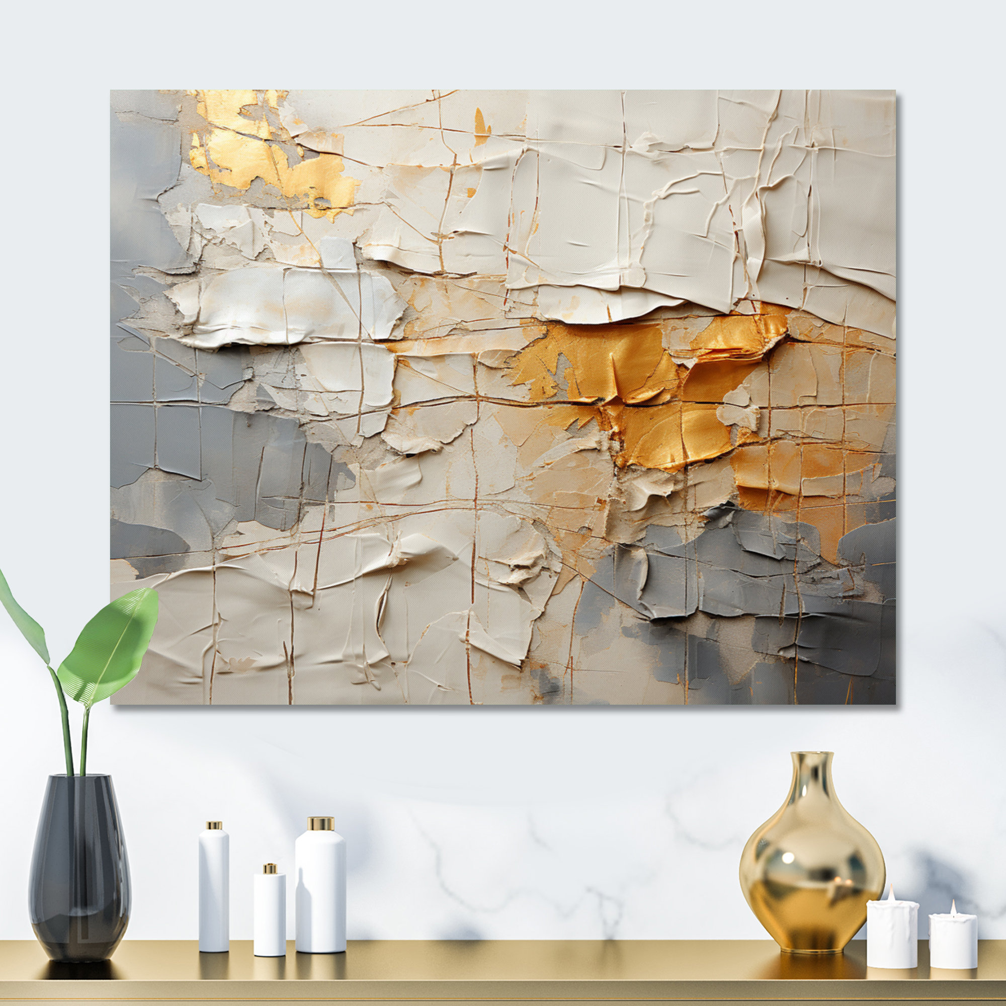 Dovecove Transcendent Textures IV - Abstract Collages Metal Wall Art ...