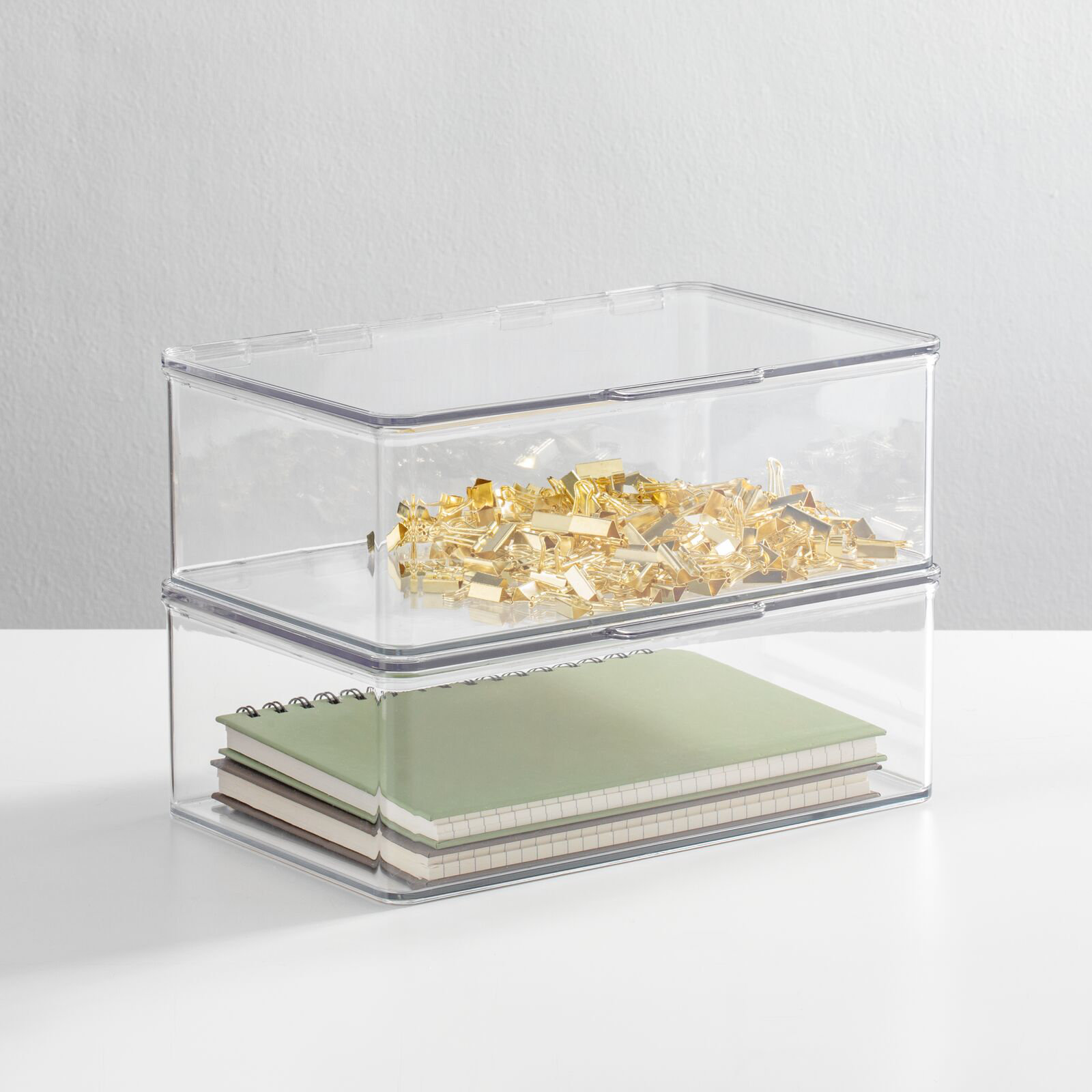 mDesign Plastic Stackable Desk Organizer with Drawer | Wayfair