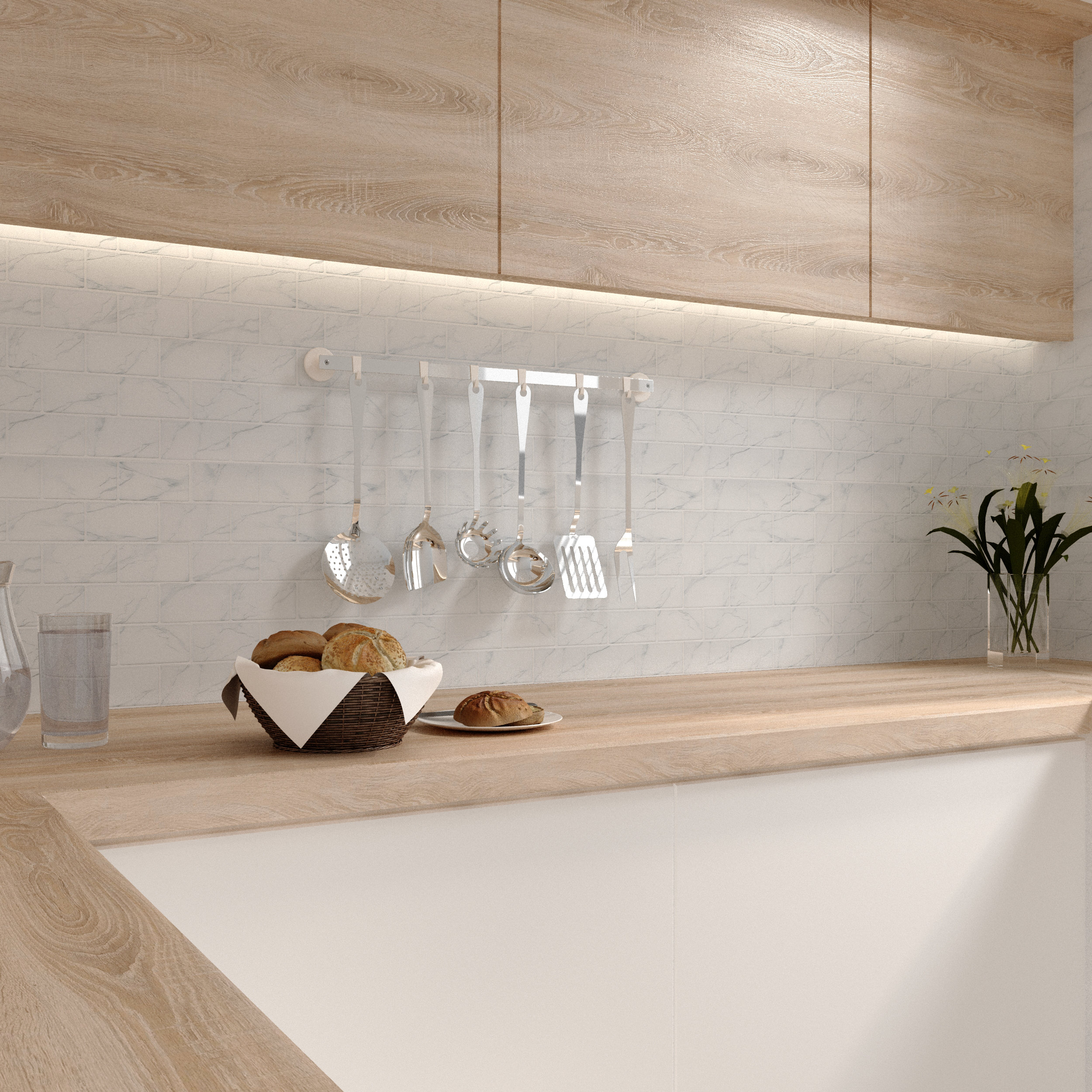 Jeedeson Carrelage mural 11,8 po x 11,8 po en vinyle auto-adhésif à ...