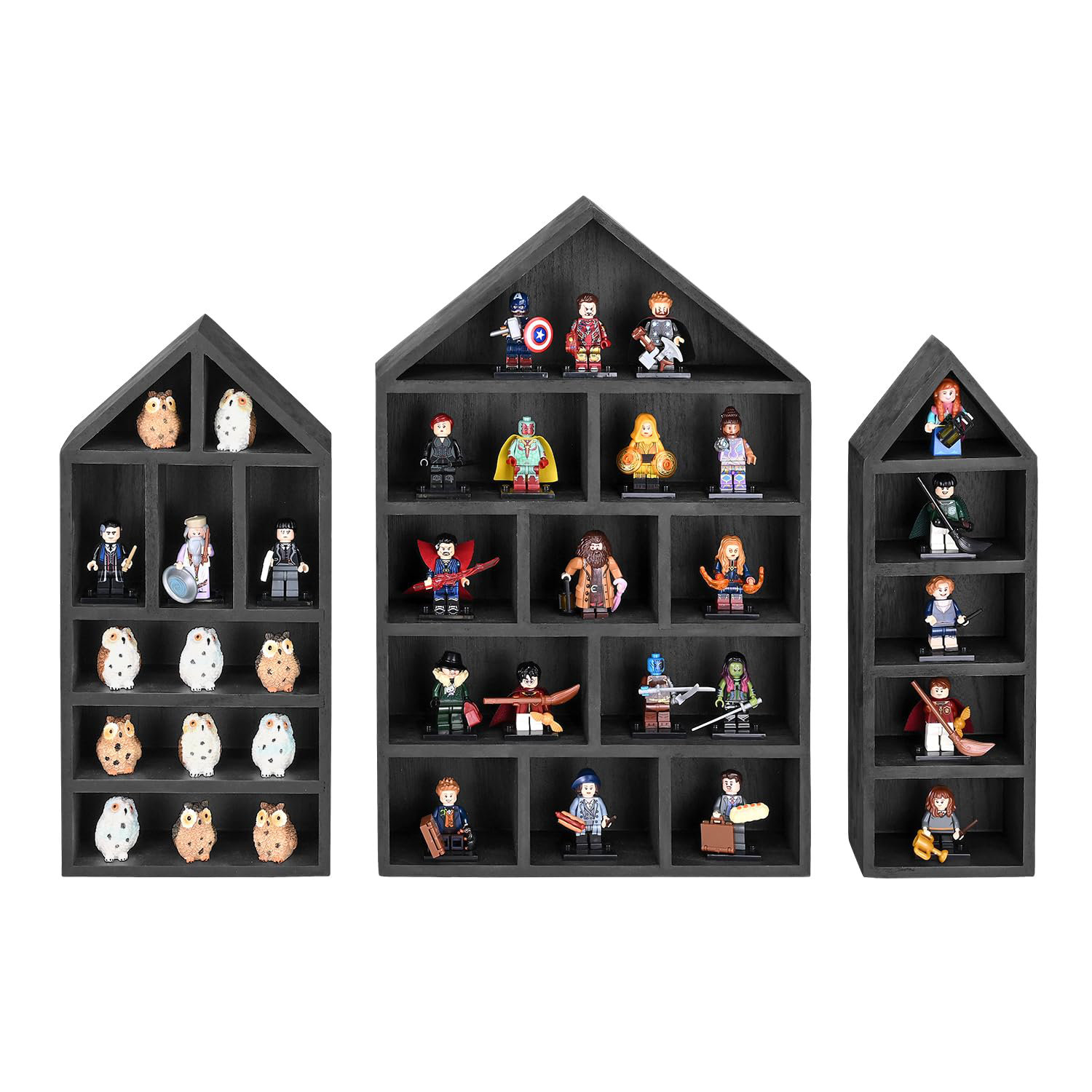 Hokku Designs House-Shaped Wooden Shadow Cubby Box Display Shelf ...