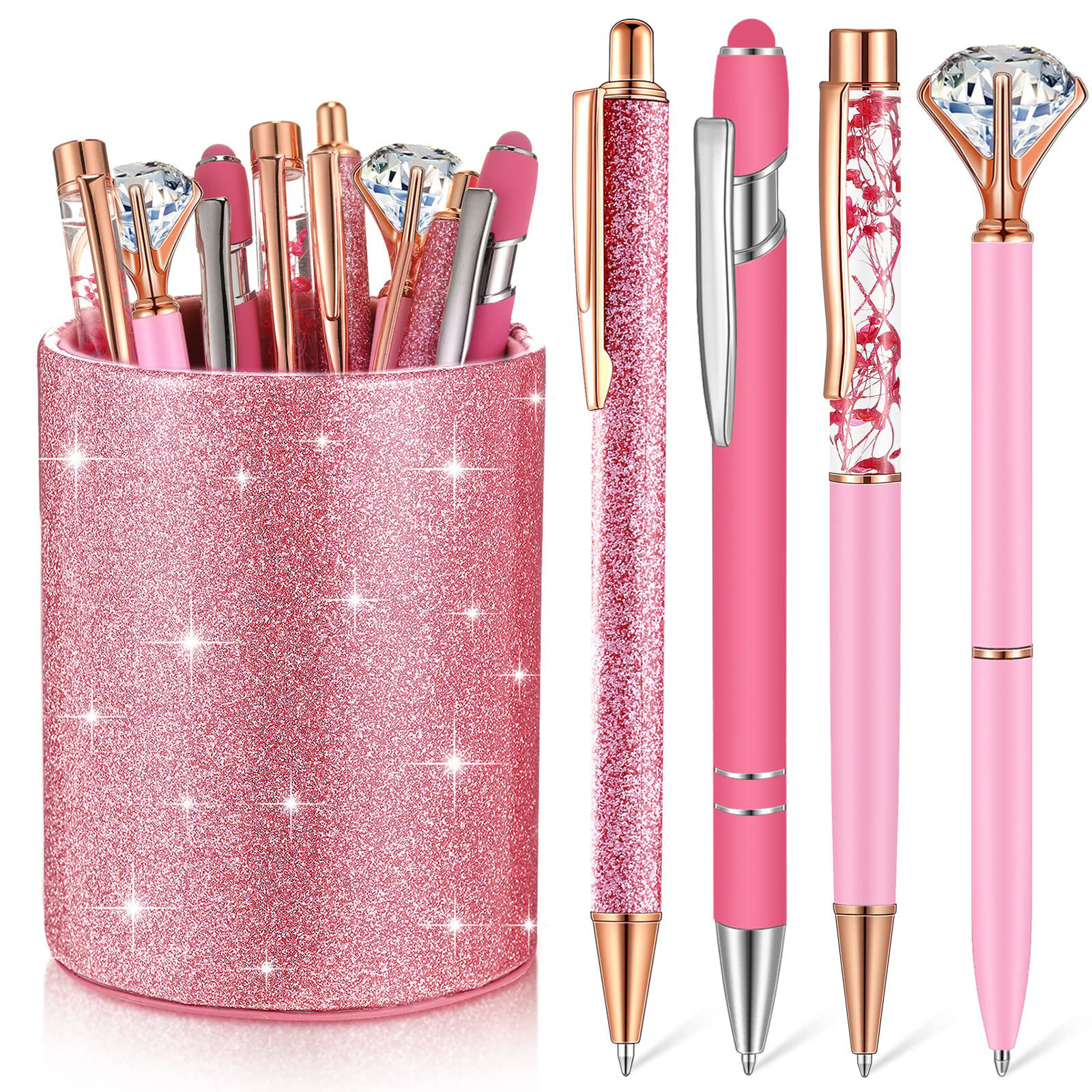Ophelia & Co. 8-Pack Ballpoint Pens With Holder For Office, School ...