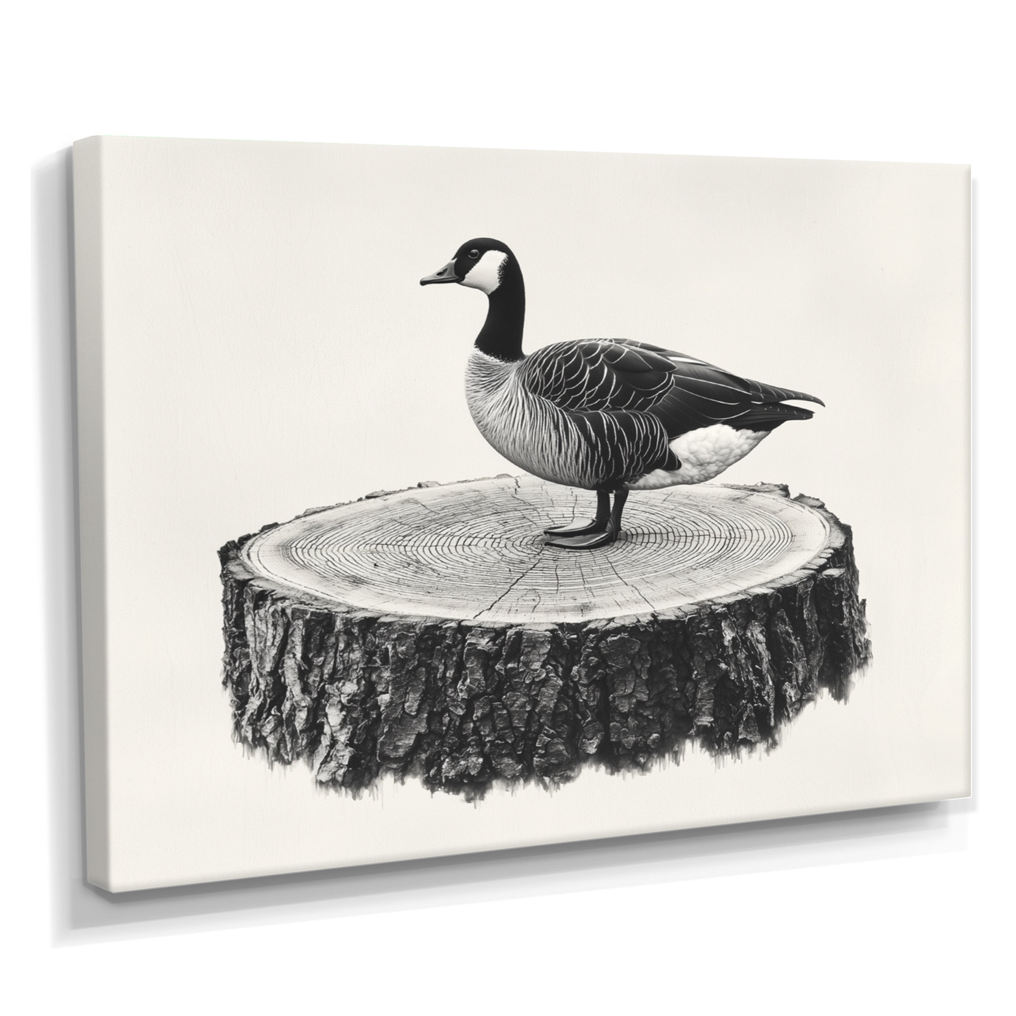 Gracie Oaks Monochrome Goose By The Wooden Lake I - goose Wall Art ...