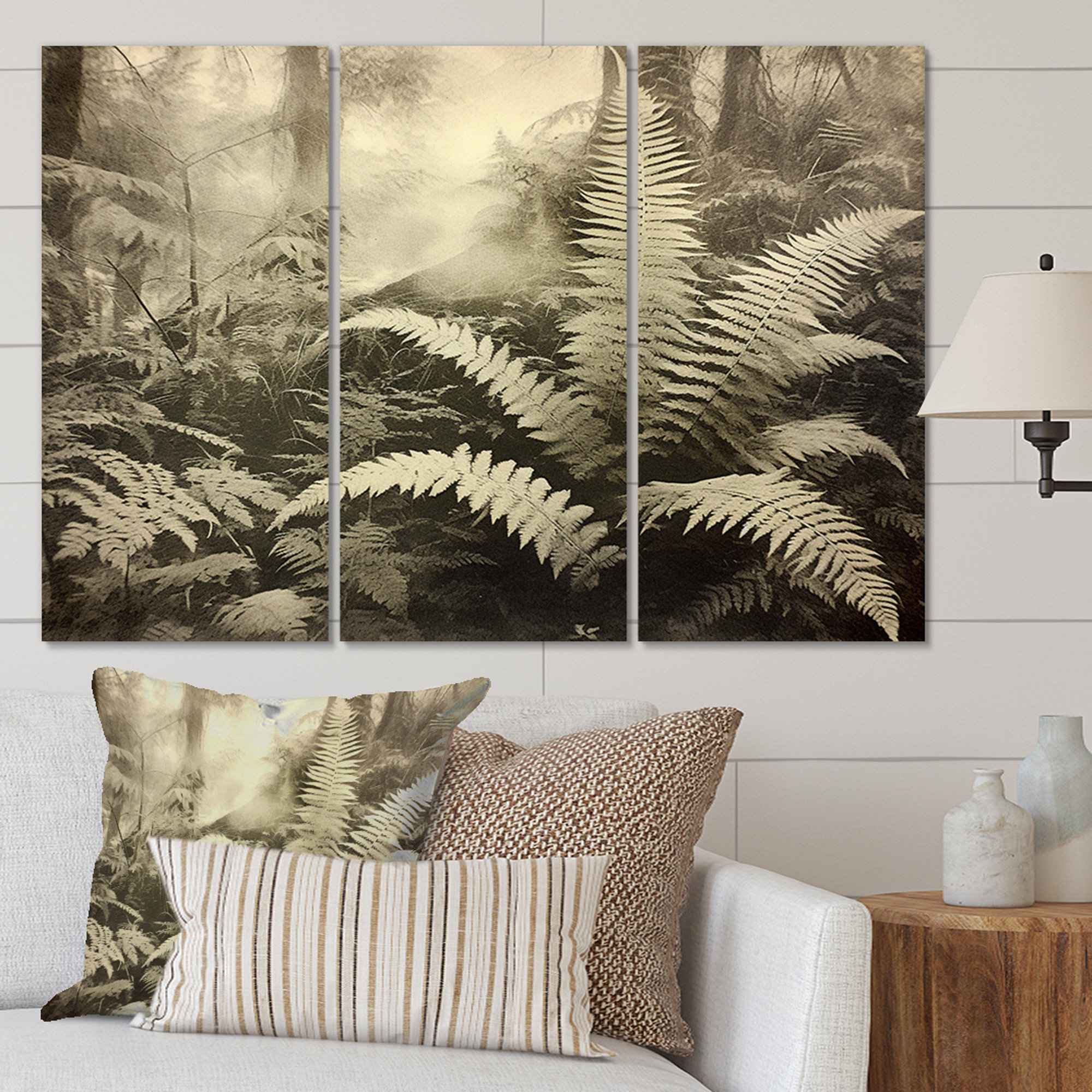 Gracie Oaks Green Fern Scenery V On Canvas 3 Pieces Print | Wayfair