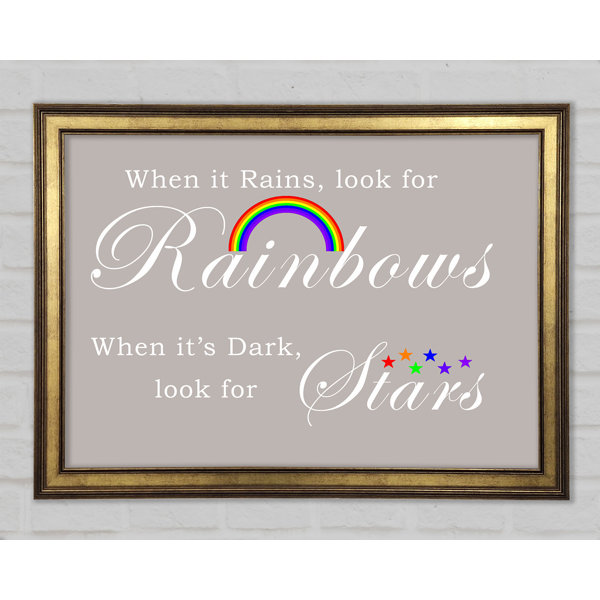 Happy Larry When It Rains Look For Rainbows 2 Framed Print | Wayfair.co.uk