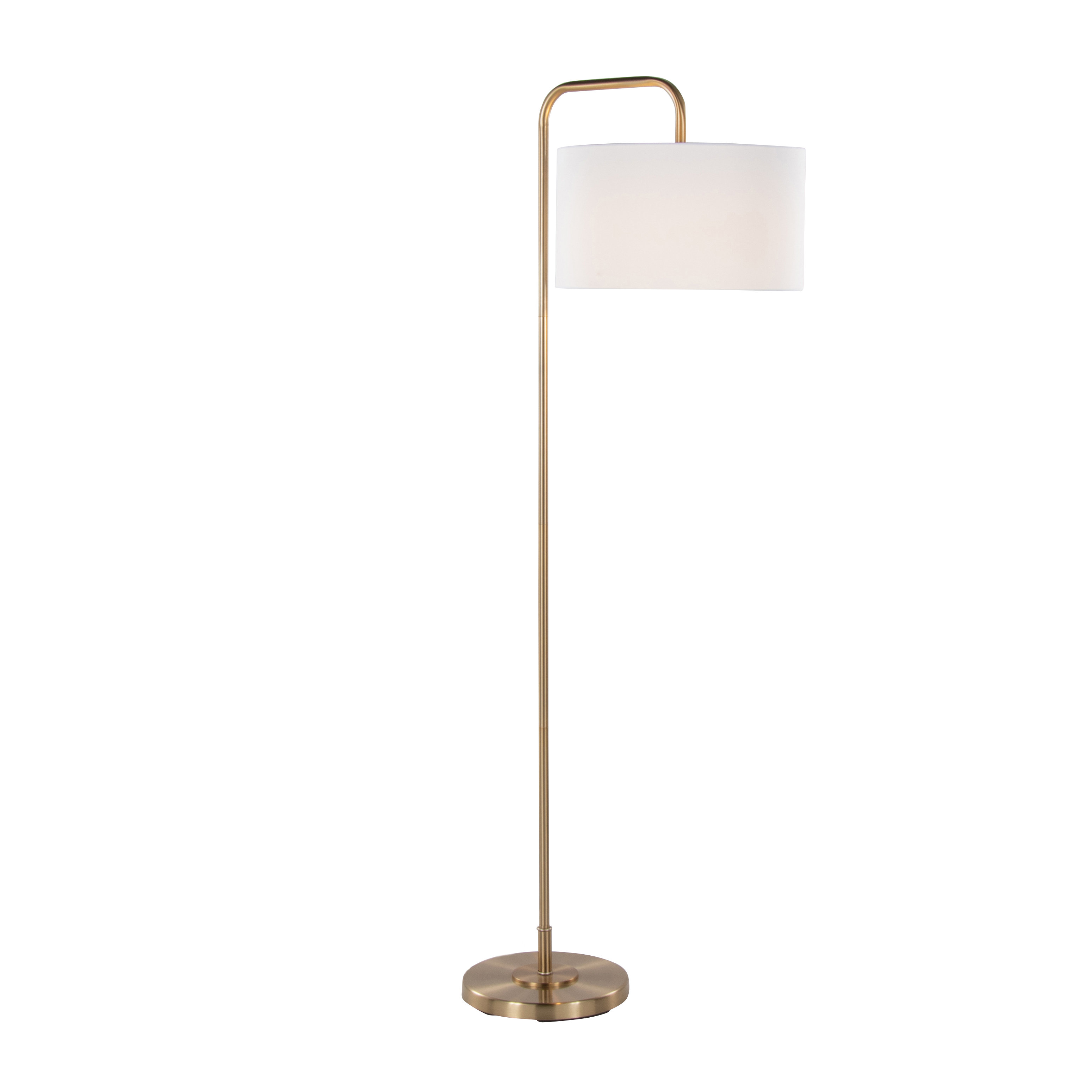 George Oliver Puck 63.75'' Contemporary Gold Metal Floor Lamp with ...