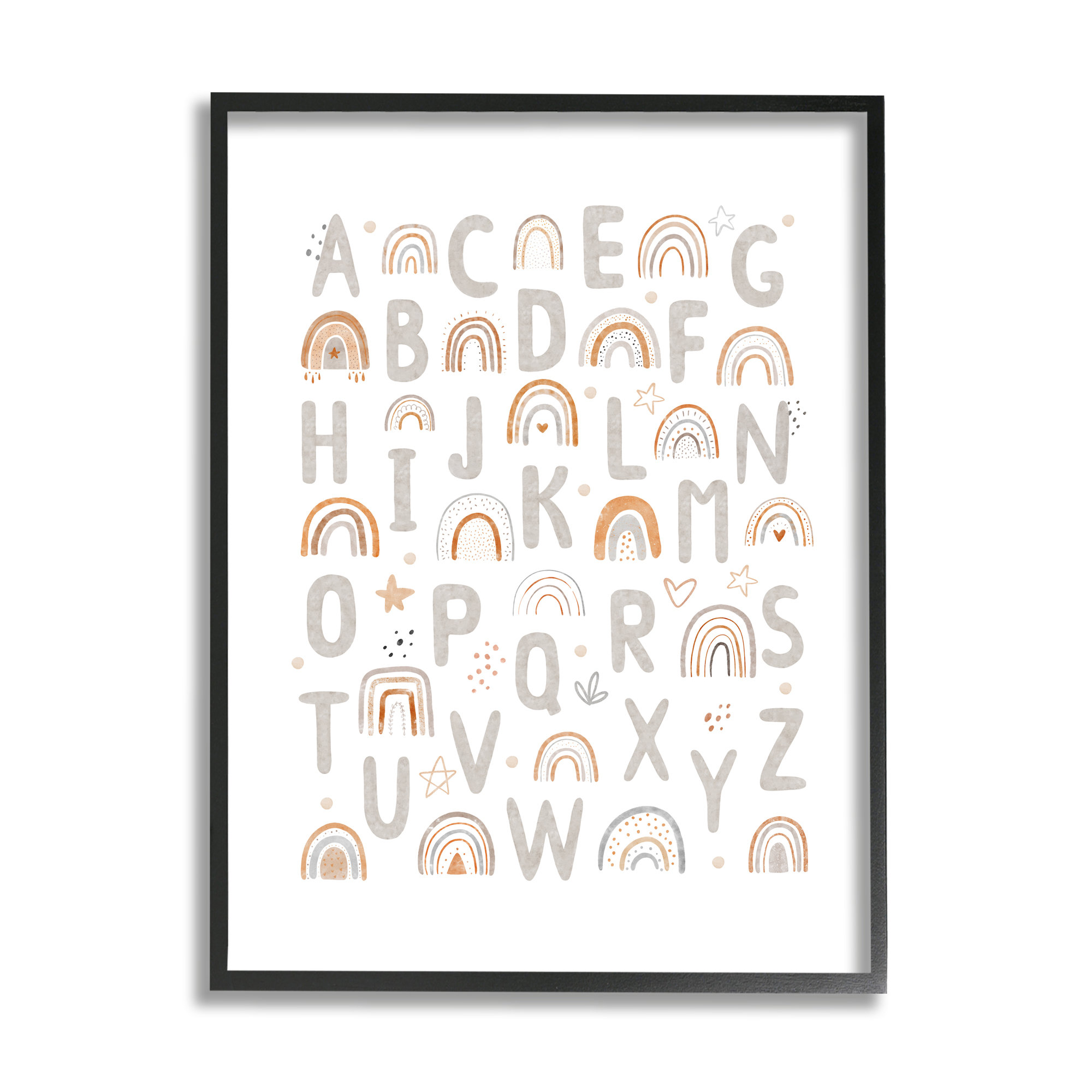 Stupell Industries Pastel Rainbow Alphabet by LSR Design Studio Print ...