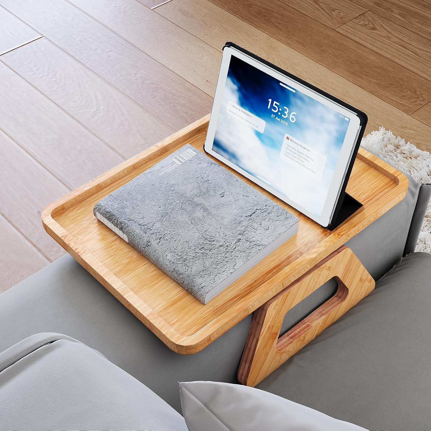 Bay Isle Home™ Couch Arm Tray,Bamboo Couch Tray,Folding Sofa Tray,Anti ...