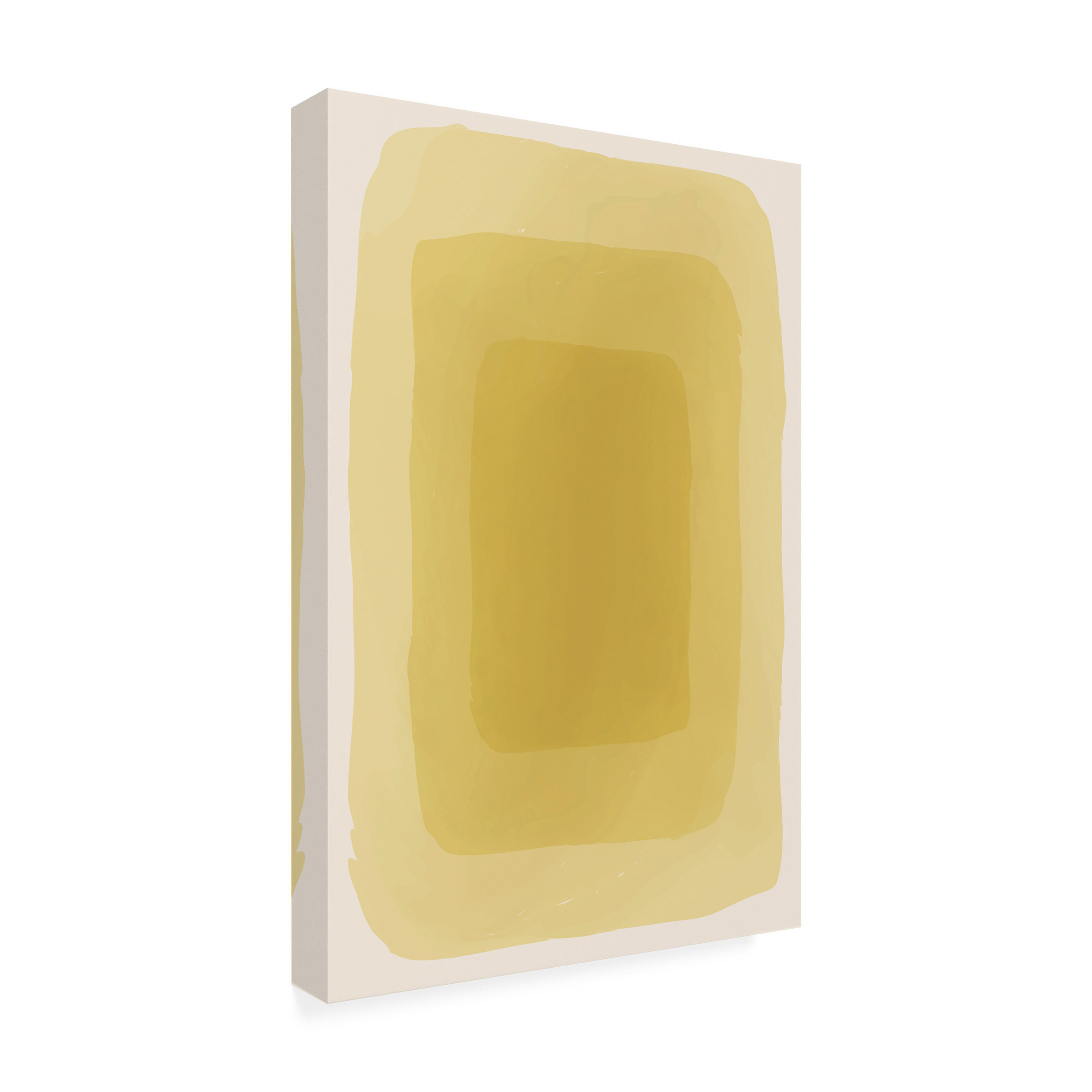 Wrought Studio™ Jay Stanley Yellow Watercolor Shapes 3 - Wrapped Canvas ...