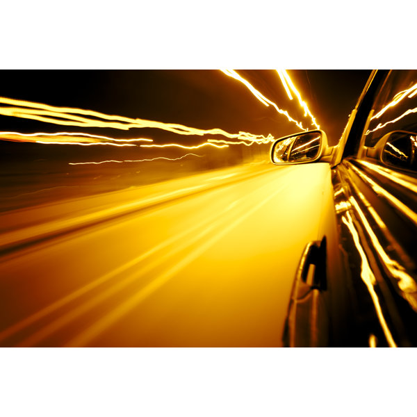 Latitude Run Lights From Car - Wrapped Canvas Photograph | Wayfair.co.uk