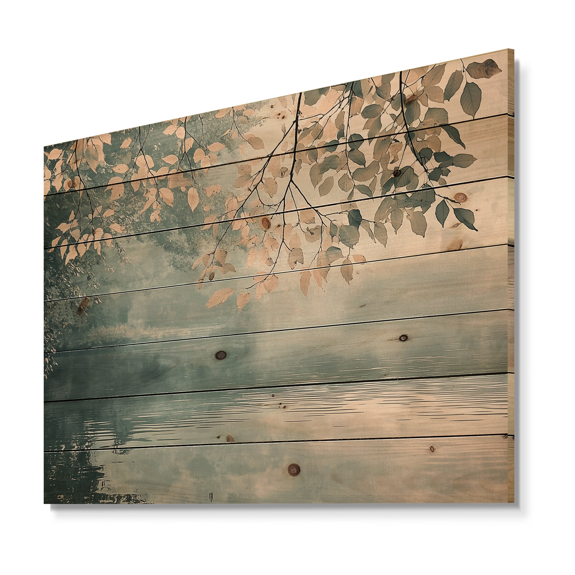 Ophelia & Co. Riverbank Leaves Simplicity Scenery II - Leaves Wood ...