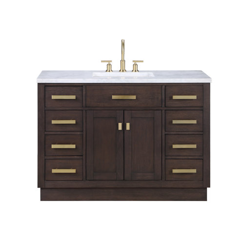 Water Creation Chestnut 48'' Single Bathroom Vanity with Marble Top ...