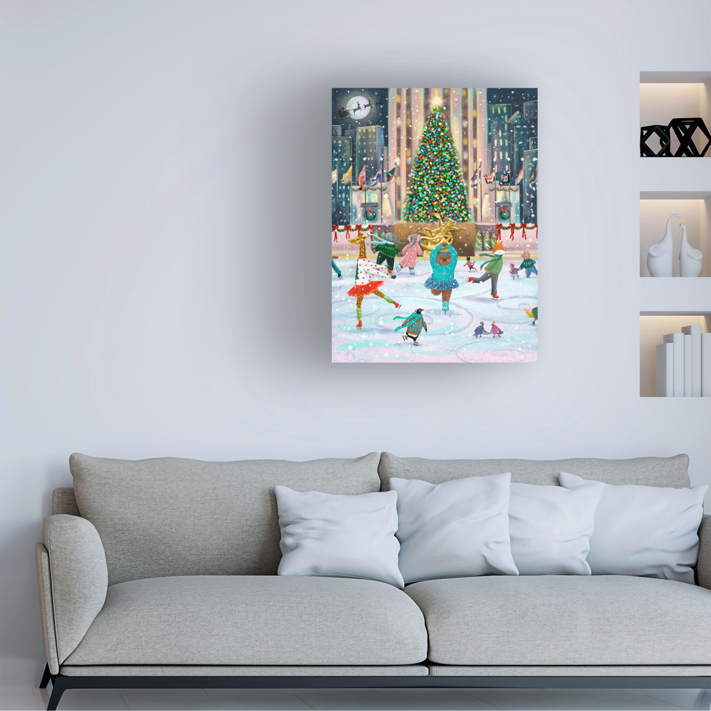 The Holiday Aisle® Animals Ice Skating At Rockefeller by Christine ...