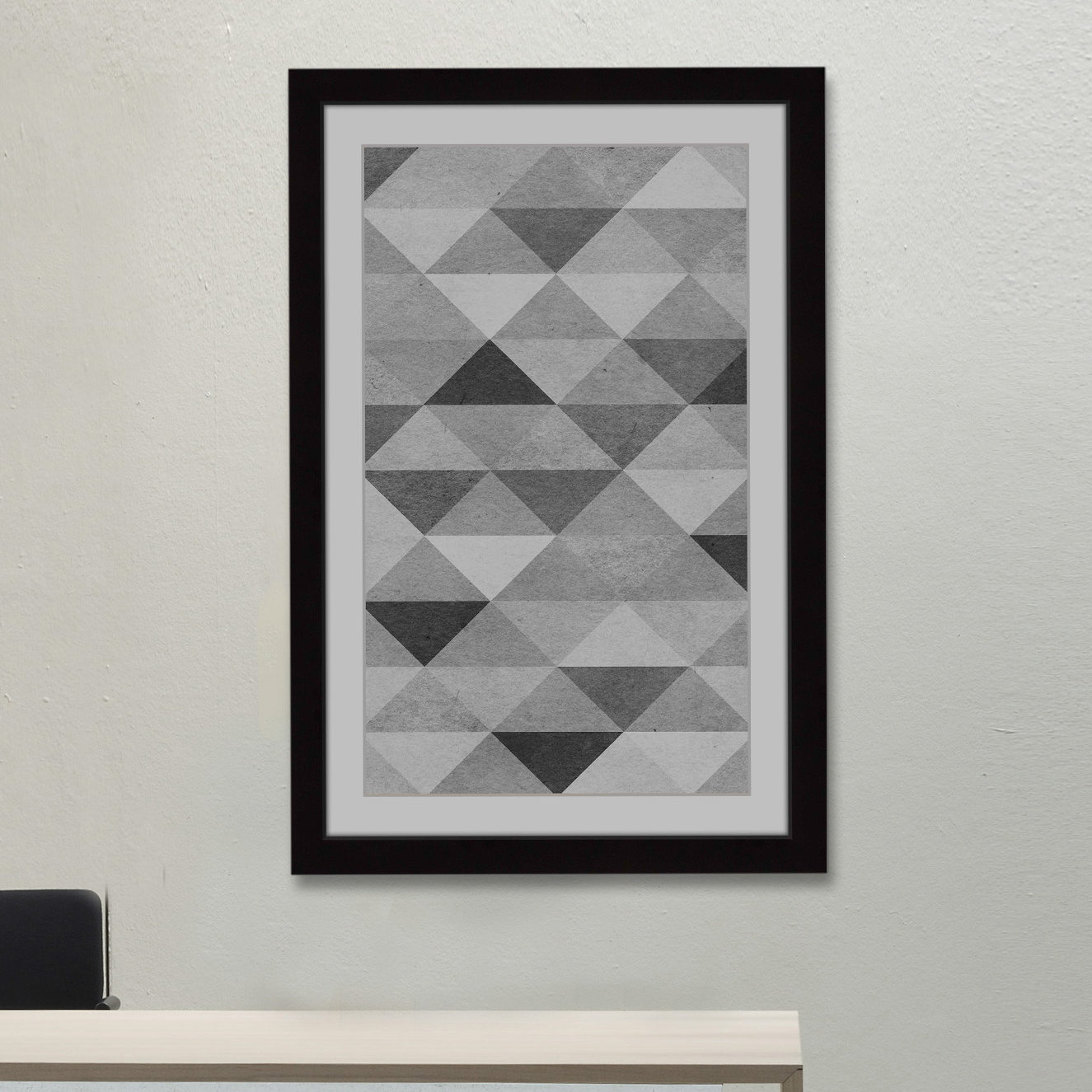 Marmont Hill 'Chromatic Triangles' Picture Frame Graphic Art Print on ...