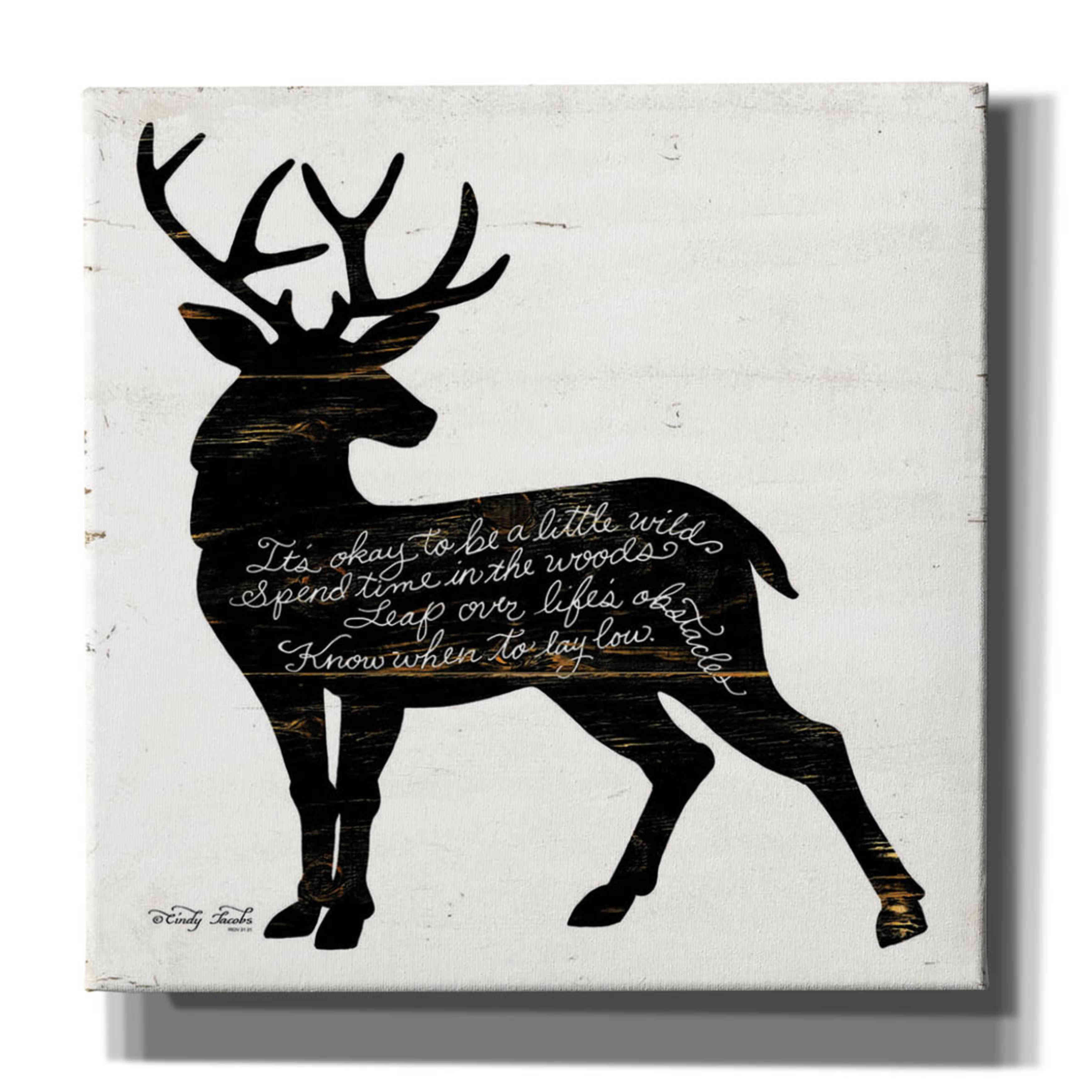 Loon Peak® Willard Deer In Black by Cindy Jacobs | Wayfair