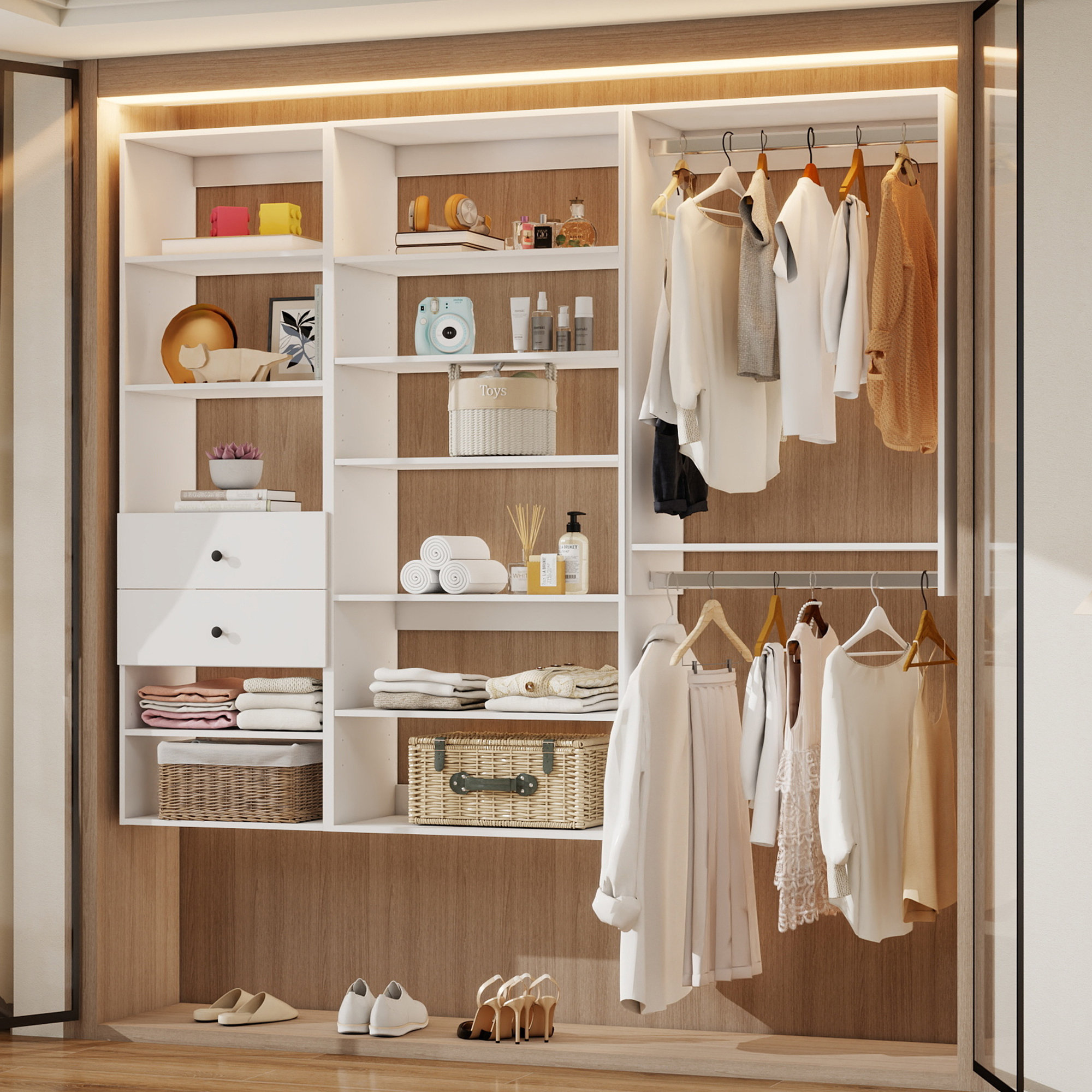 Latitude Run® Built in Closet Organizer Systems: Walk-in Closet ...