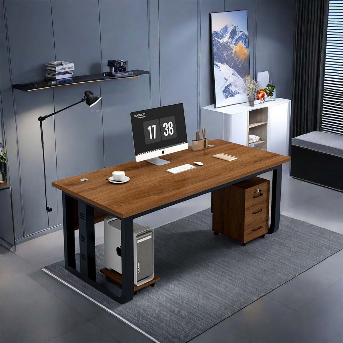 Hokku Designs Triandos Metal Base Computer Desk | Wayfair