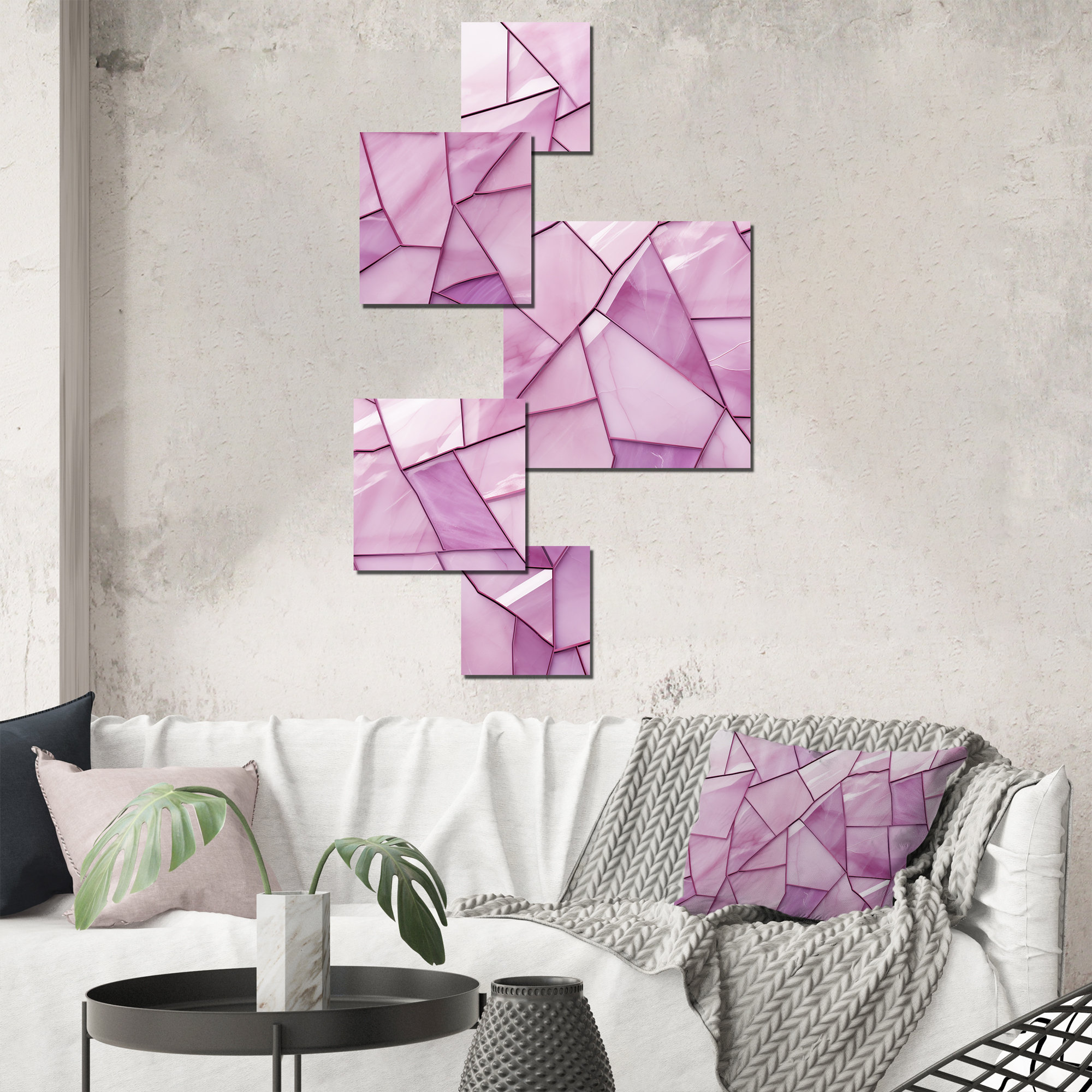 Ivy Bronx Pink Tranquil Surrender Collages - Abstract Collages Square ...