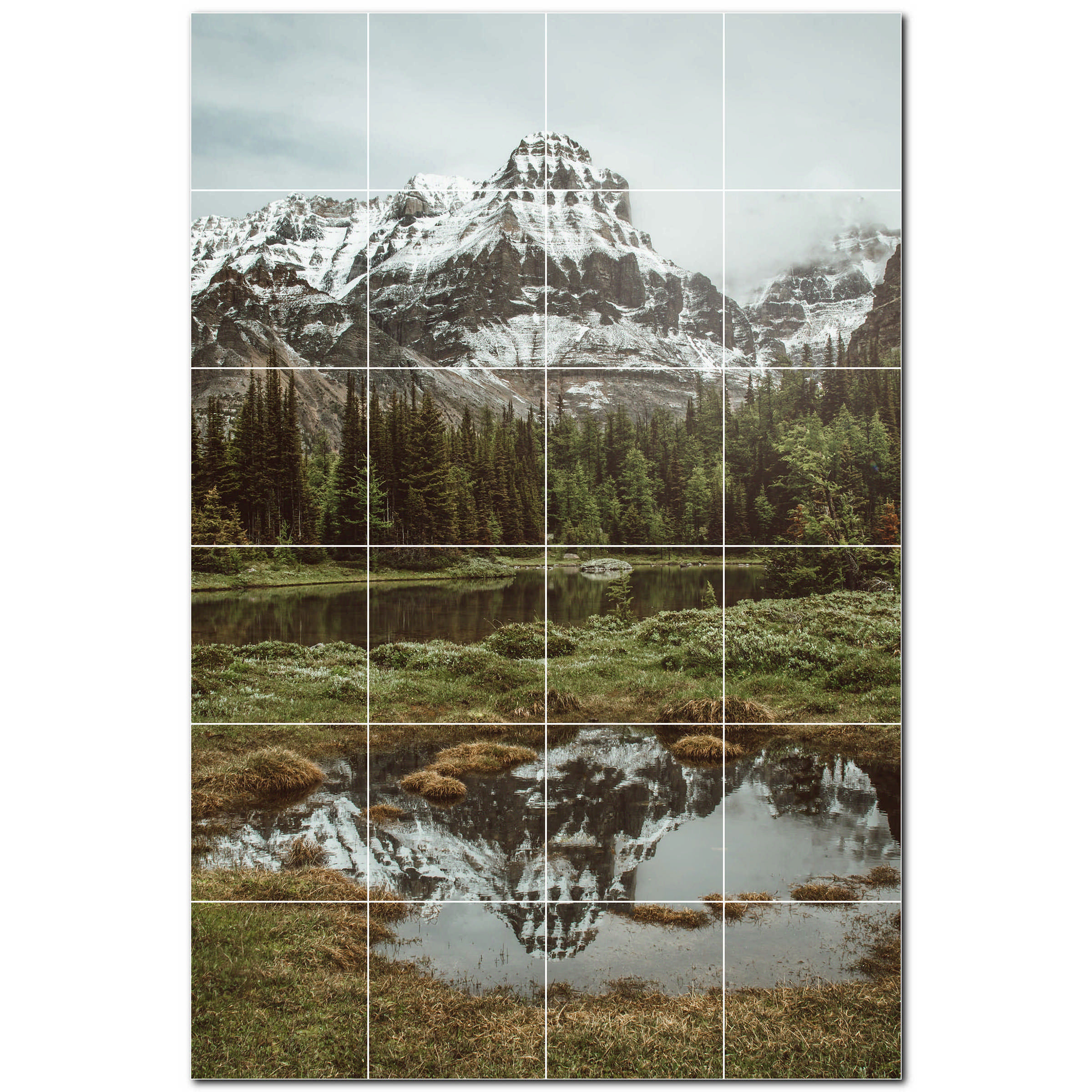 Picture-Tiles.com 17" x 25.5" Ceramic Mountains Photo Decorative Mural ...