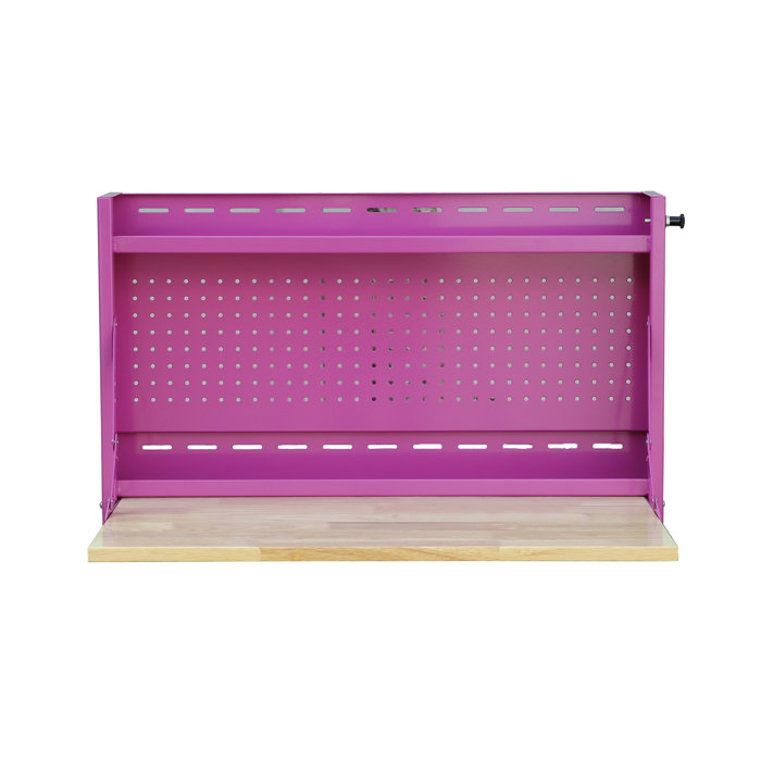 The Original Pink Box 32'' W Wood Top Height-Adjustable Workbench | Wayfair
