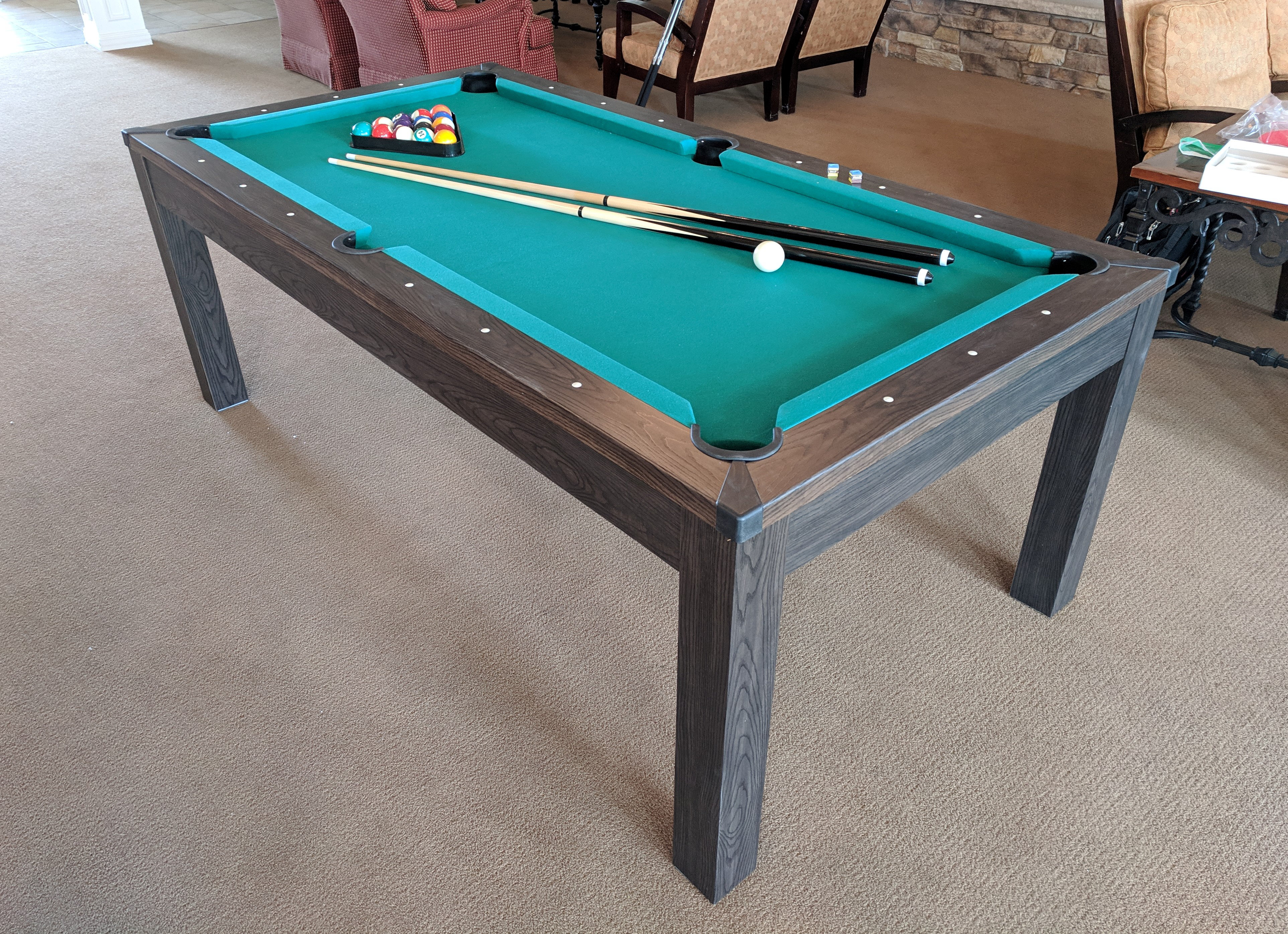 AirZone Play 7' 3-in-1 Billiard, Table Tennis, Dining Top Table ...