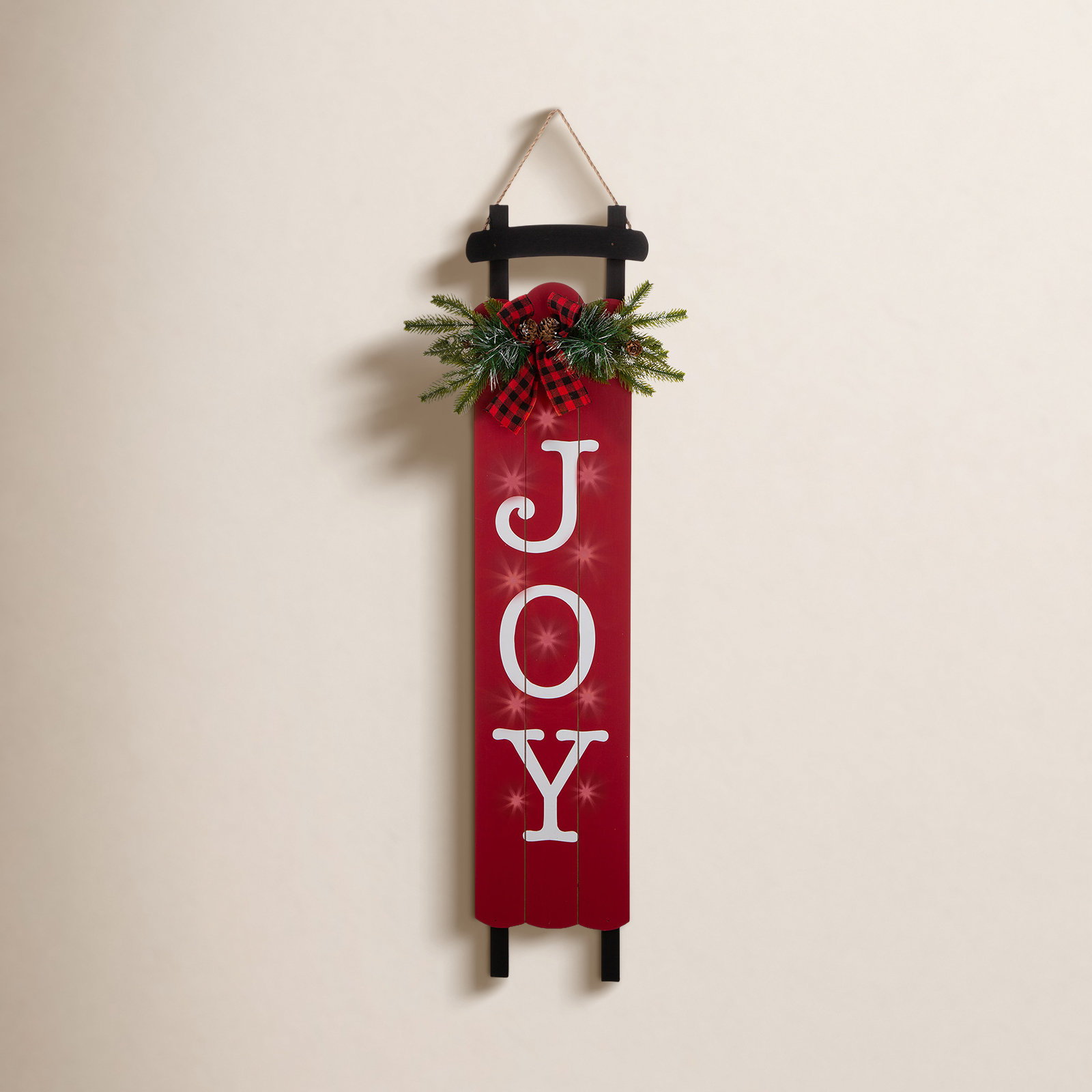 The Holiday Aisle® Junno Wooden Sleigh JOY Porch Sign & Reviews | Birch ...