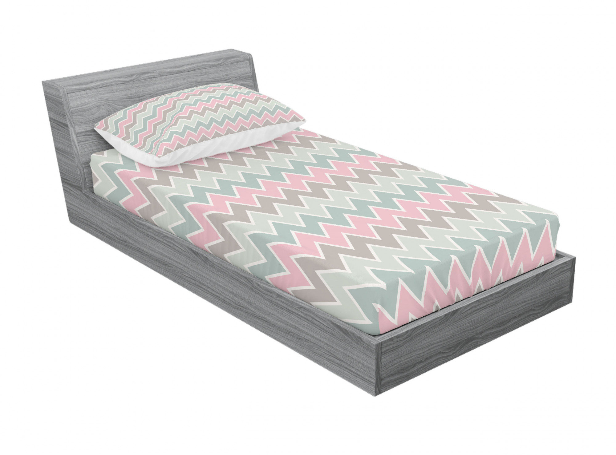 Ambesonne Vintage Funky Textured Quirky Forms Chevron Sheet Set | Wayfair