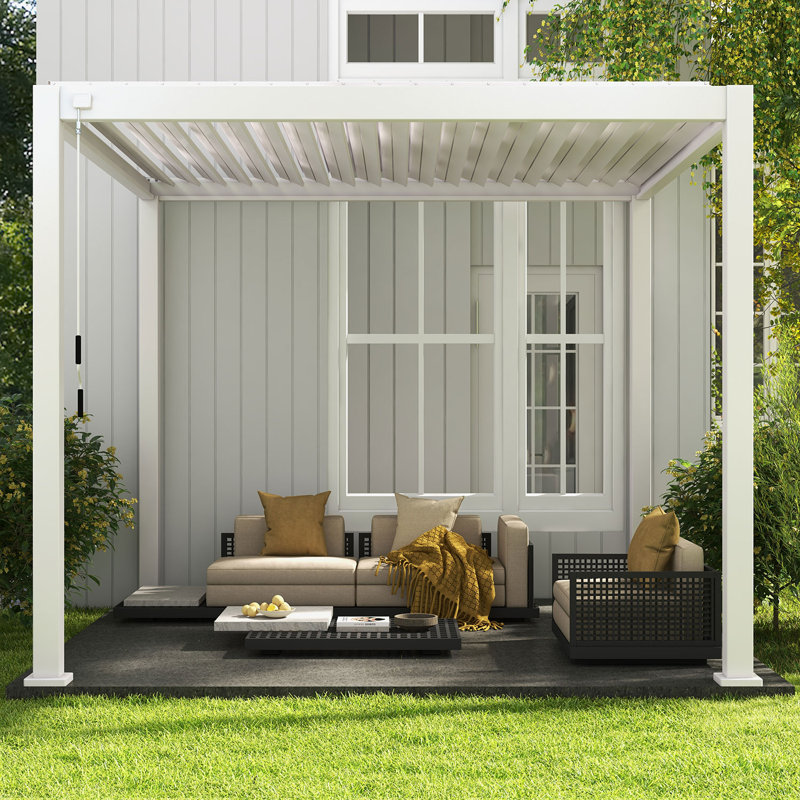 Mirador 111DA Full Aluminum Frame Pergola with Adjustable Double-Layer ...