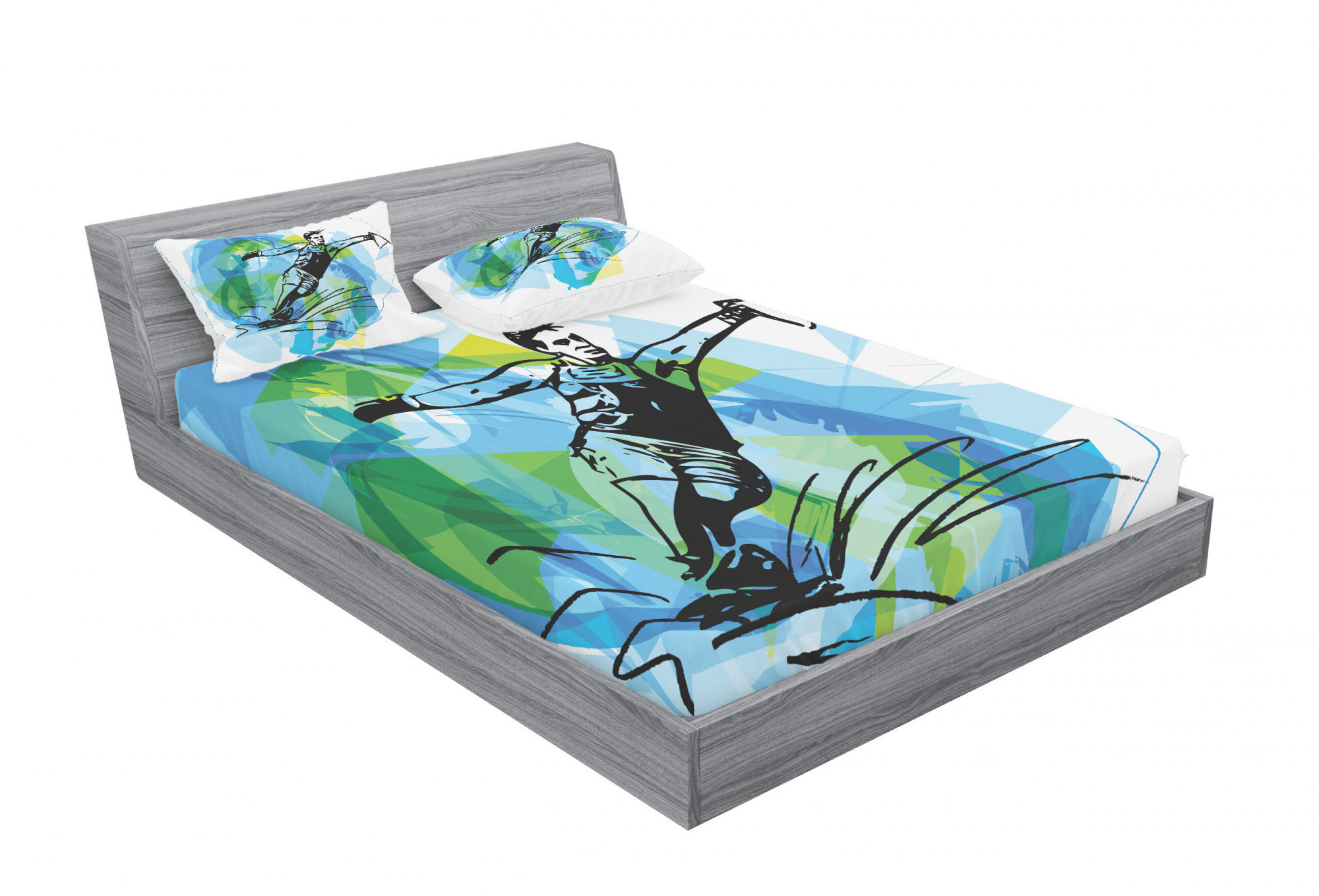 Ambesonne Man Athlete Water Skiing Energic Exotic Motivational Hobby ...