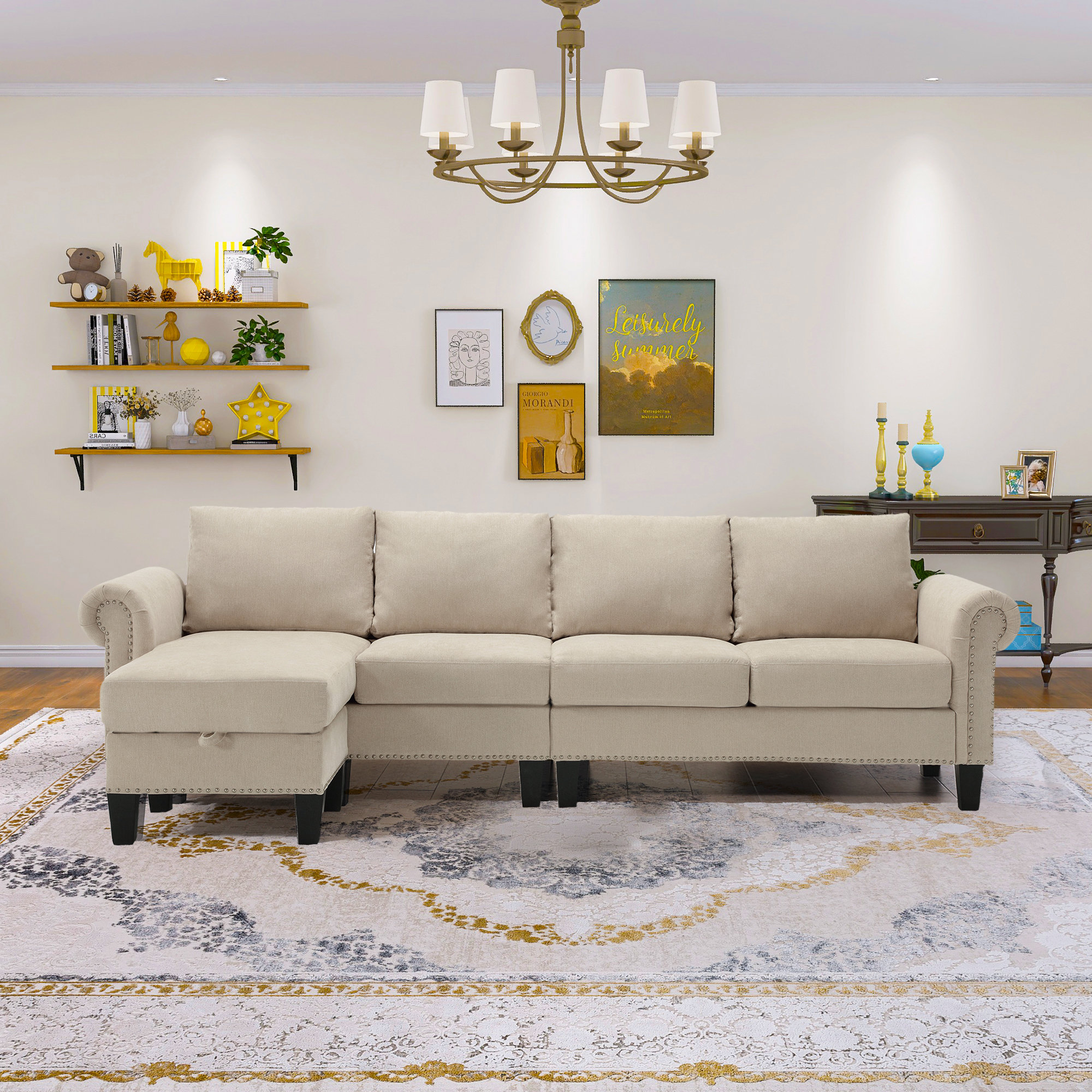 Red Barrel Studio Arva 106"W Convertible Upholstery Sectional | Wayfair