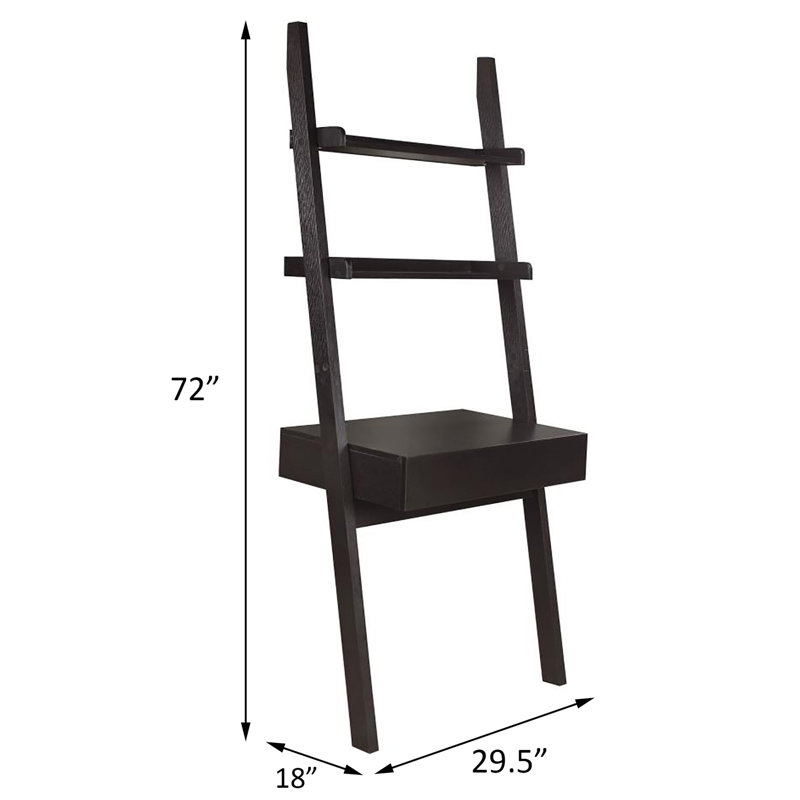 Latitude Run® Cappuccino Wall Leaning Ladder Desk | Wayfair