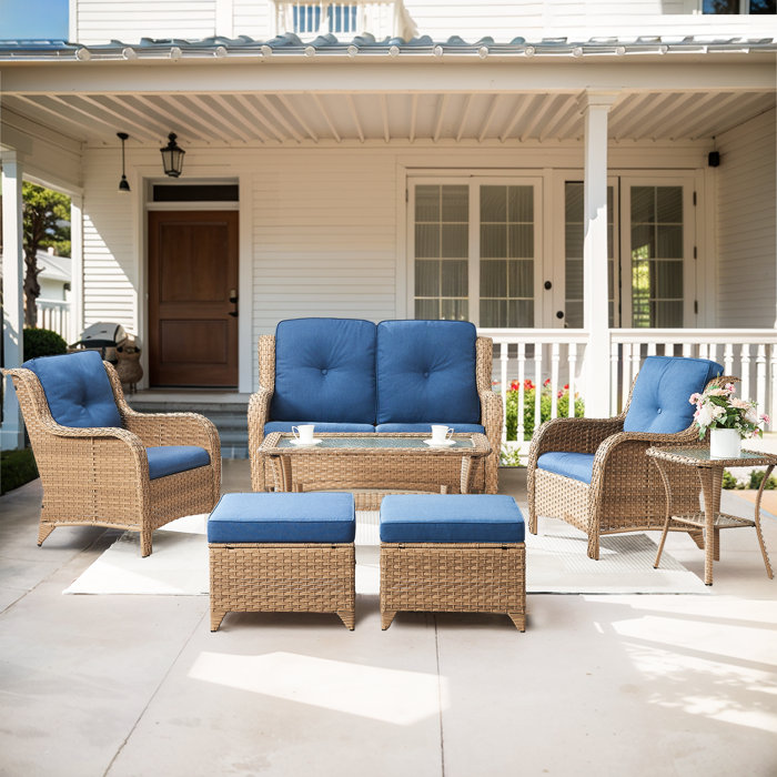 Lark Manor Ambarvale 53'' Wicker Outdoor Loveseat & Reviews | Wayfair